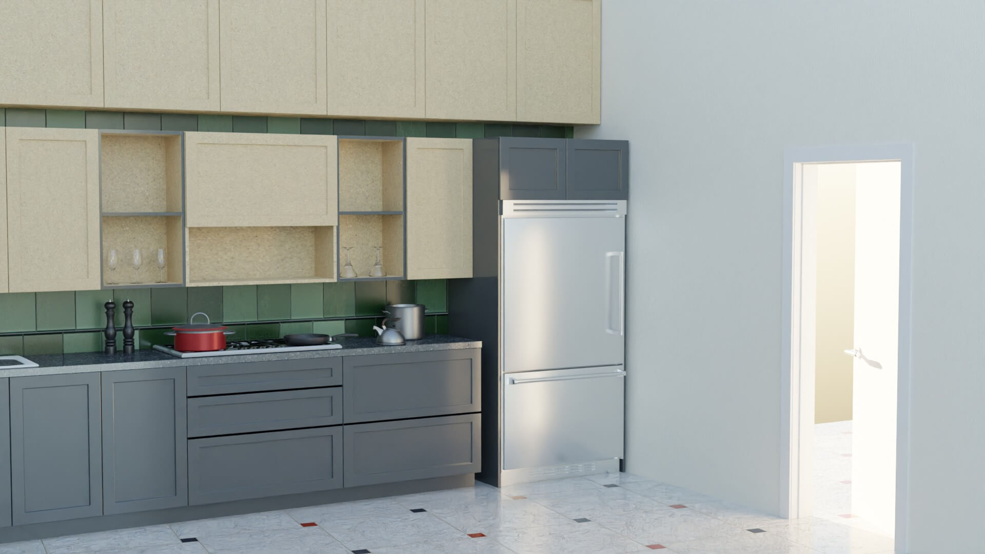 Aluminum Kitchen Cabinet - 3D Model by ilham45