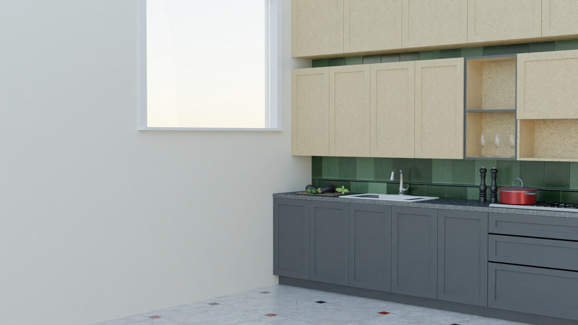 Aluminum Kitchen Cabinet - 3D Model by ilham45