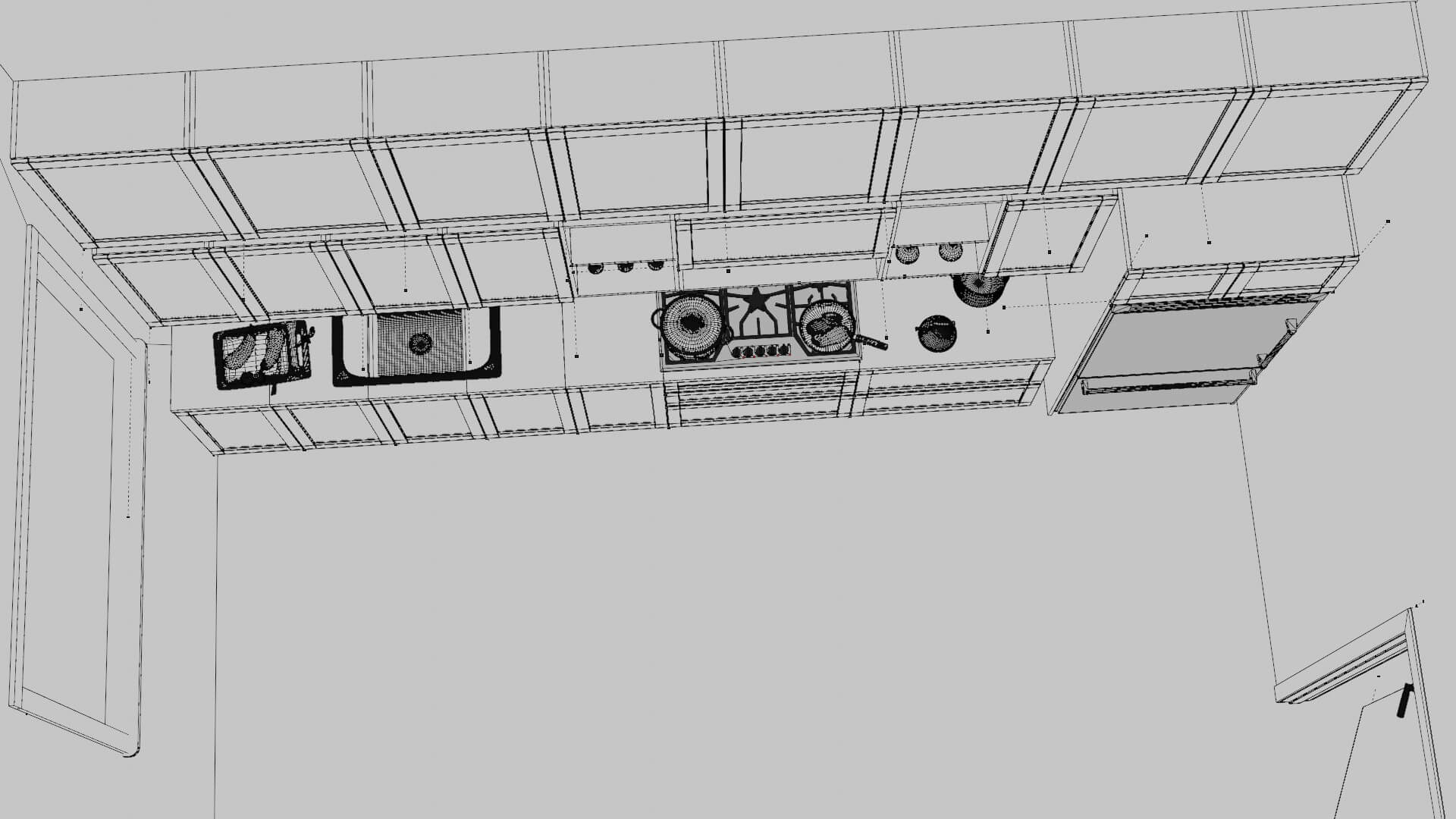 Aluminum Kitchen Cabinet - 3D Model by ilham45