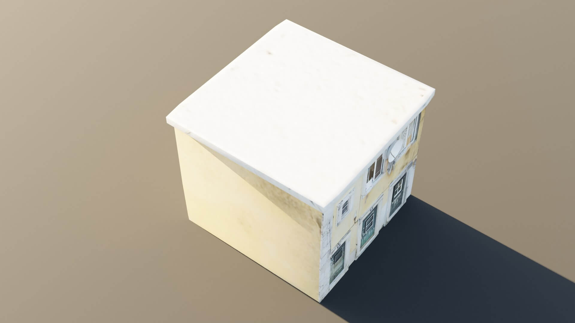 Brown Concrete Building - 3D Model by ilham45