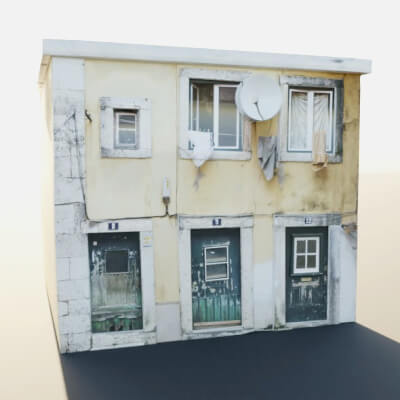 Brown Concrete Building - 3D Model by ilham45