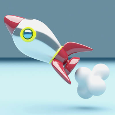 Cartoon Rocket - 3D Model by ilham45