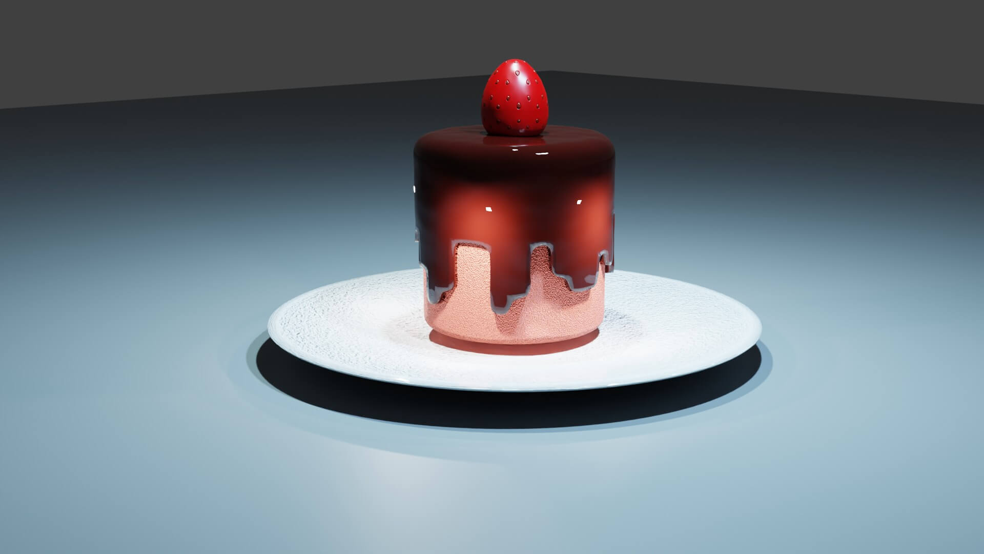 Chocolate Strawberry Cake - 3D Model by ilham45
