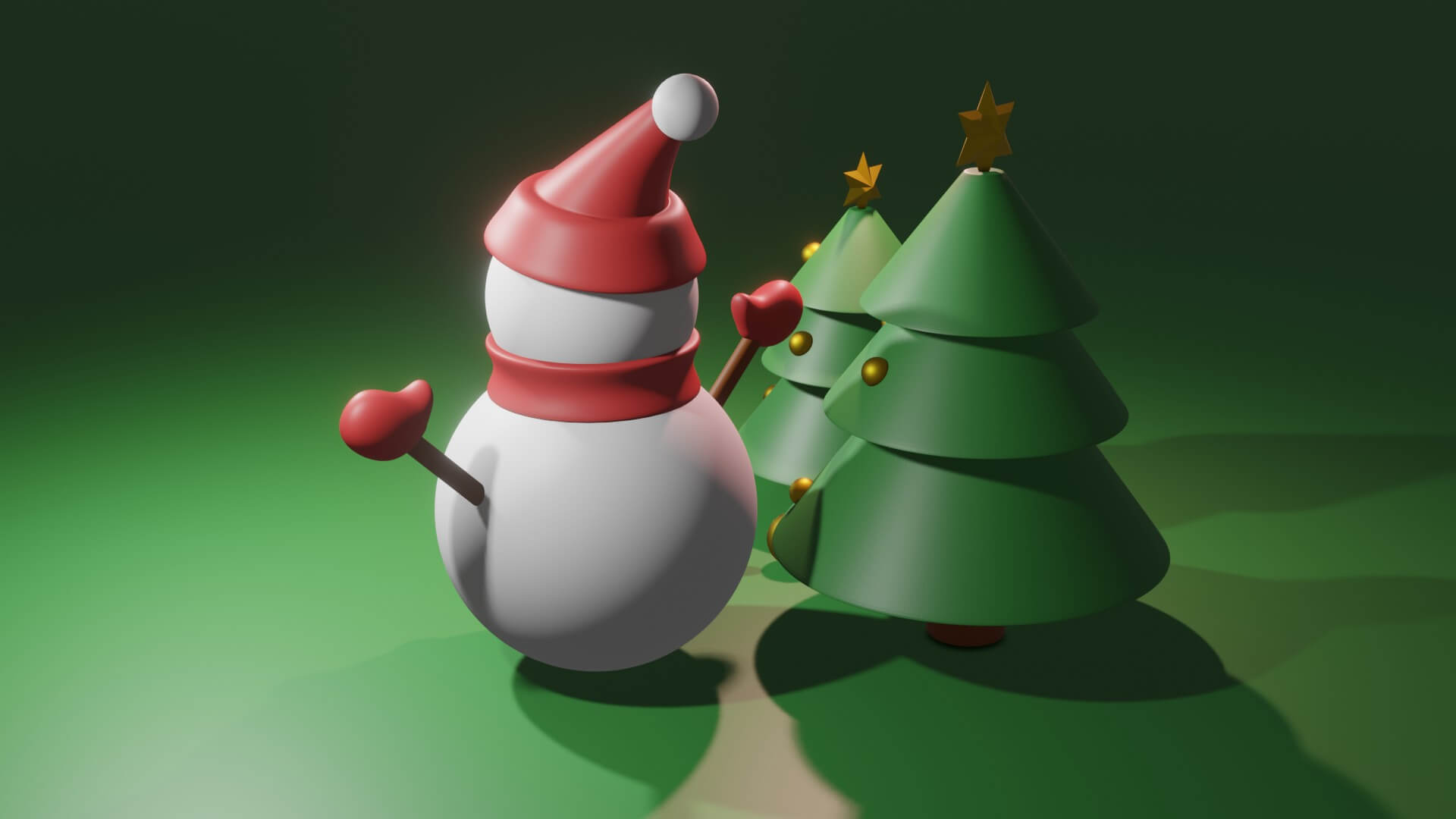 Christmas Tree and Snowman - 3D Model by ilham45