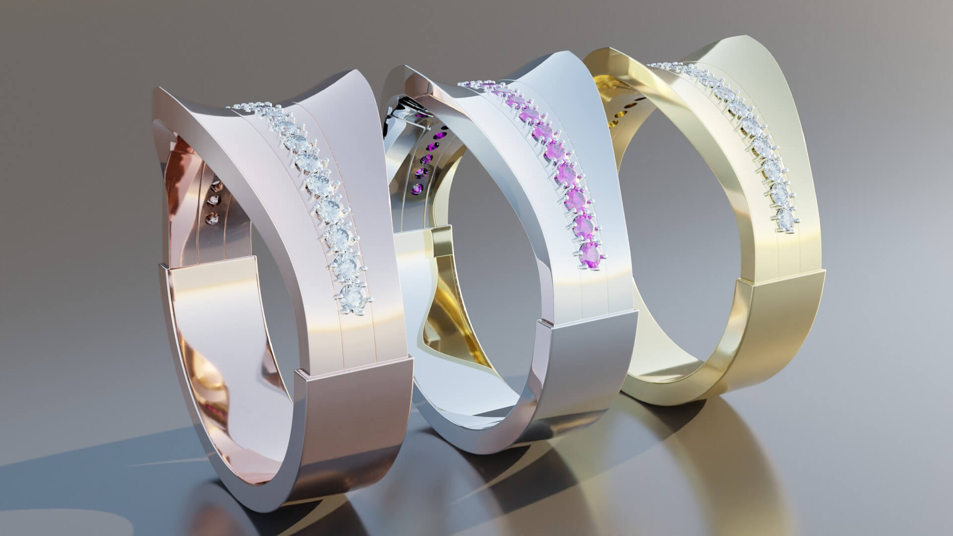 Diamond Gold Ring - 3D Model by ilham45