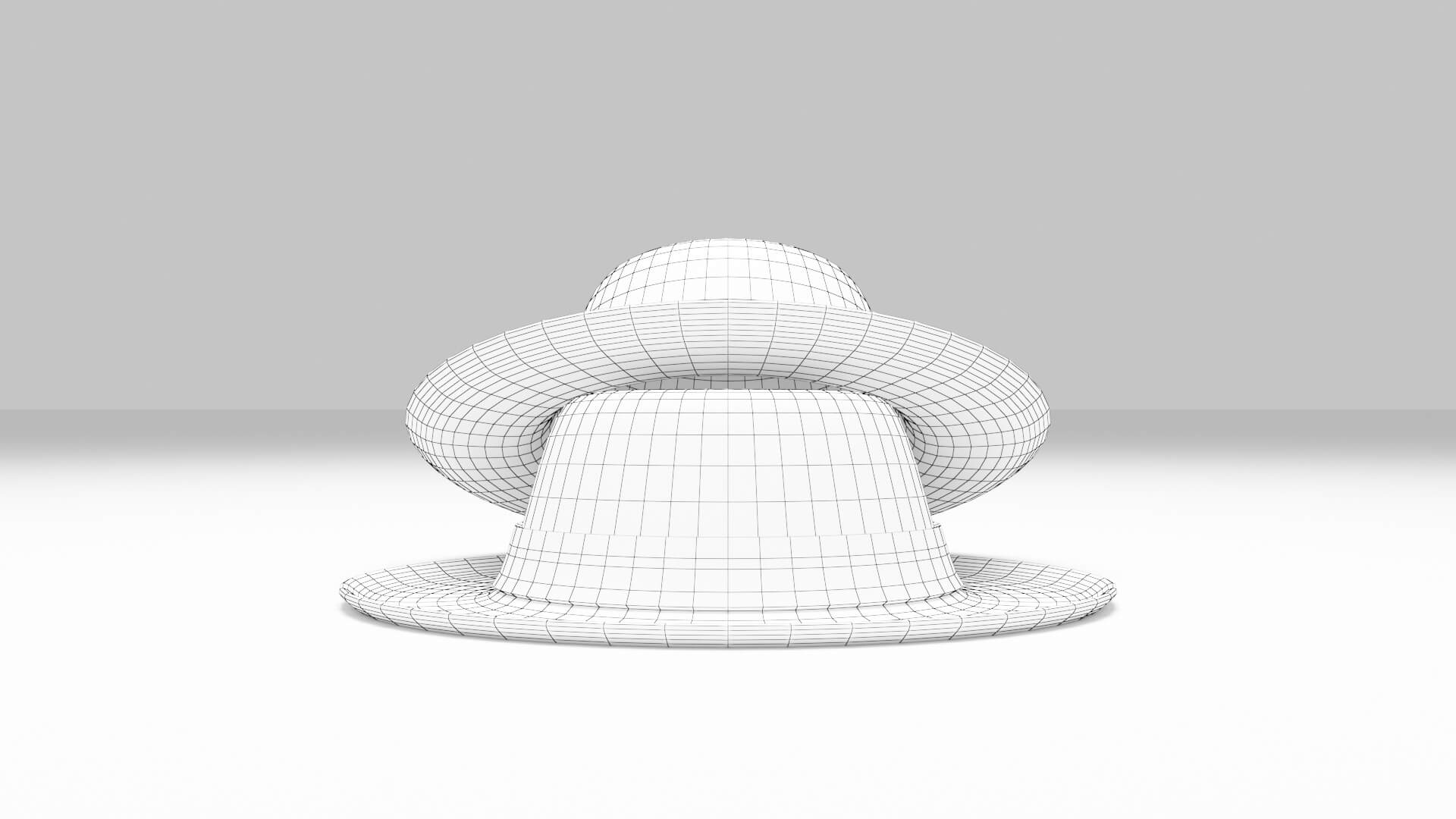 Gray Fedora Hat - 3D Model by ilham45