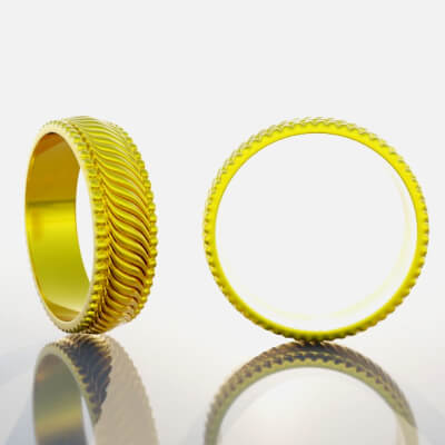 Men Gold Ring - 3D Model by ilham45