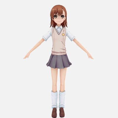 Misaka Mikoto - A Certain Scientific Railgun 3D Model by ilham45