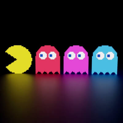 Pacman Characters - 3D Model by ilham45