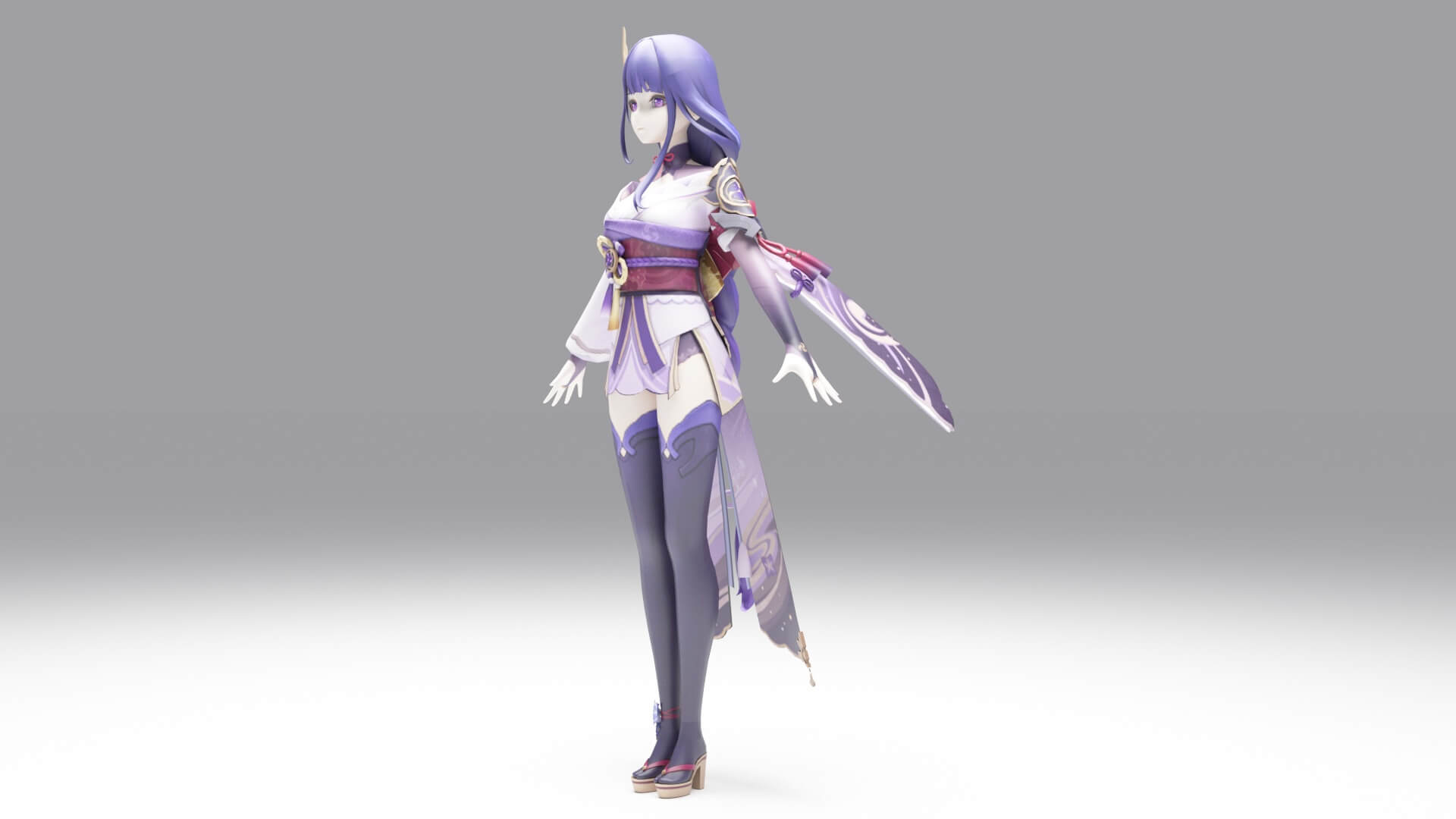 Raiden Shogun - Genshin Impact 3D Model by ilham45