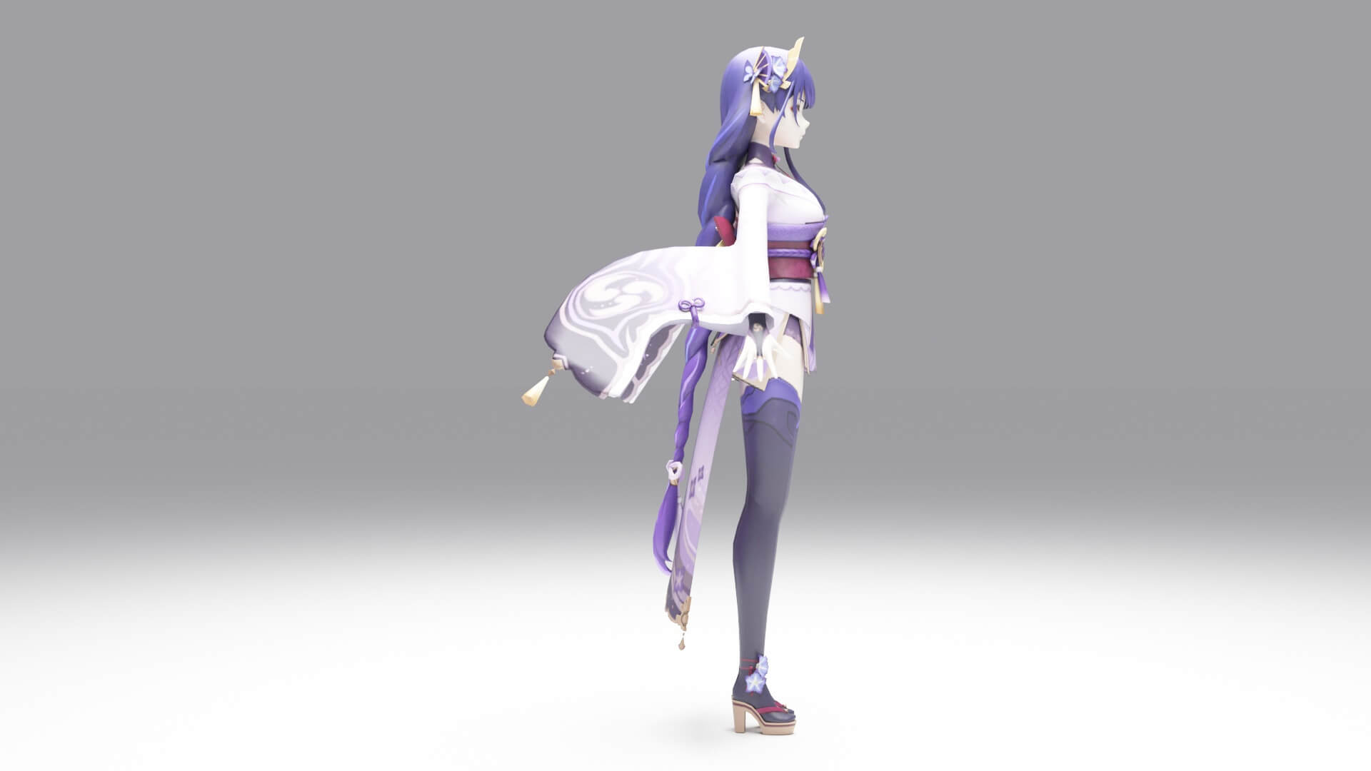 Raiden Shogun - Genshin Impact 3D Model by ilham45