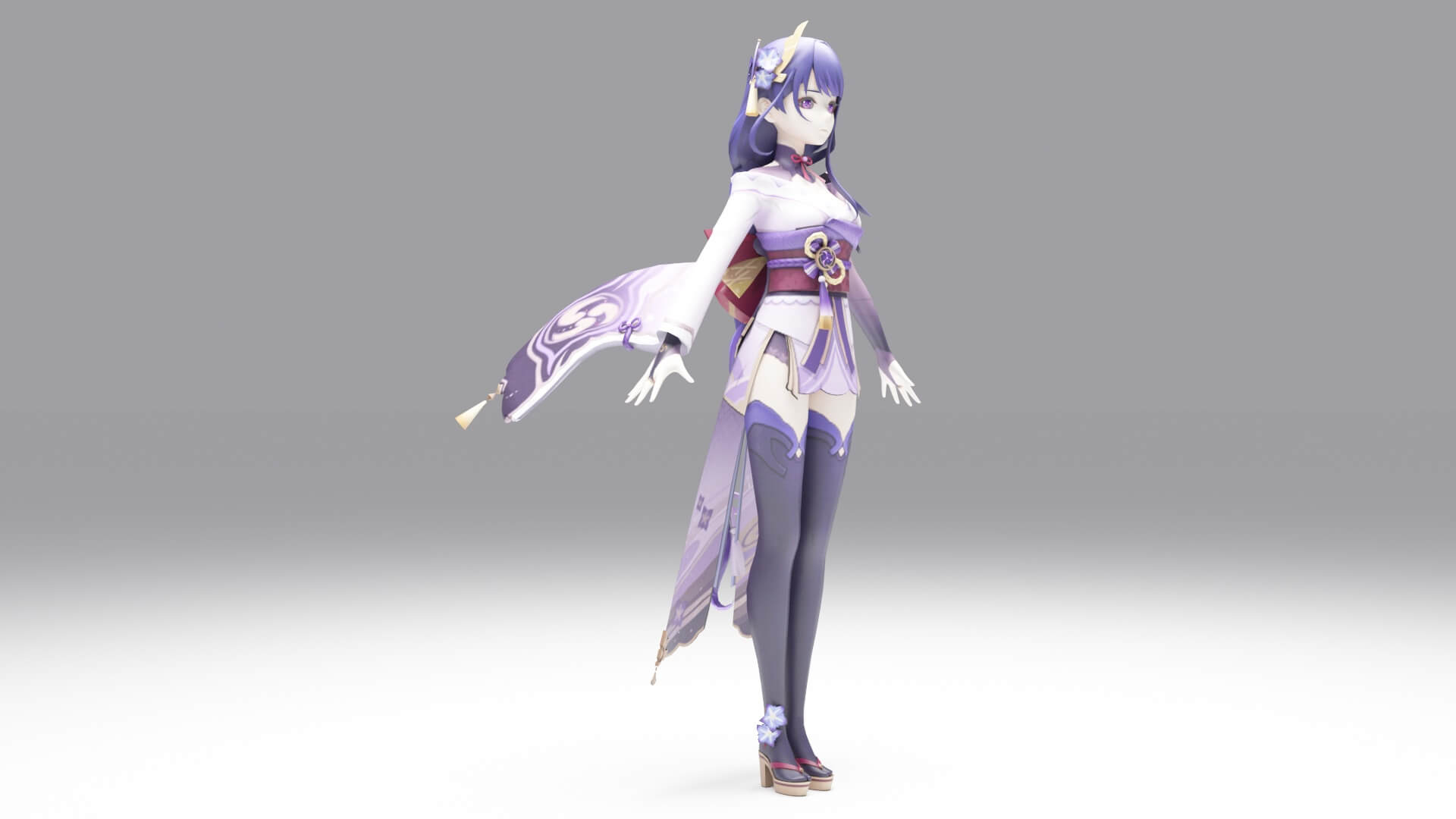 Raiden Shogun - Genshin Impact 3D Model by ilham45