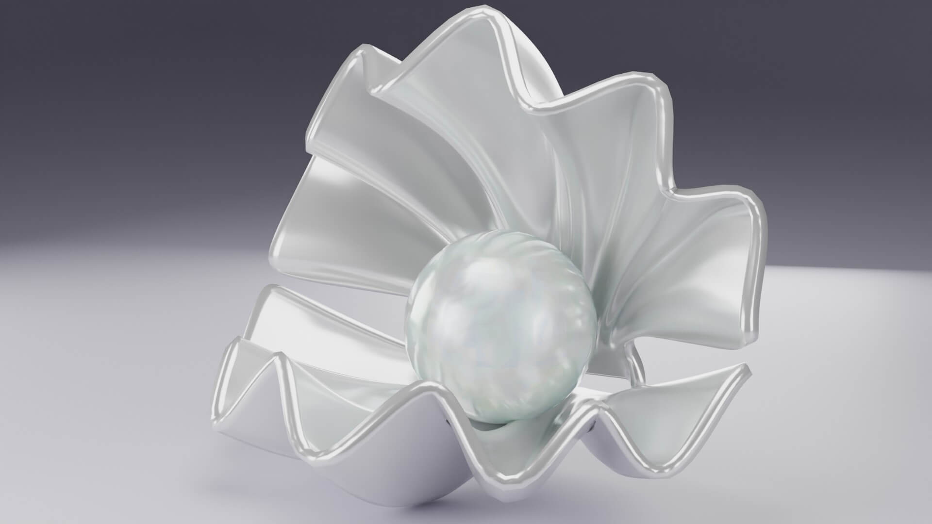 Shell and Pearl - 3D Model by ilham45