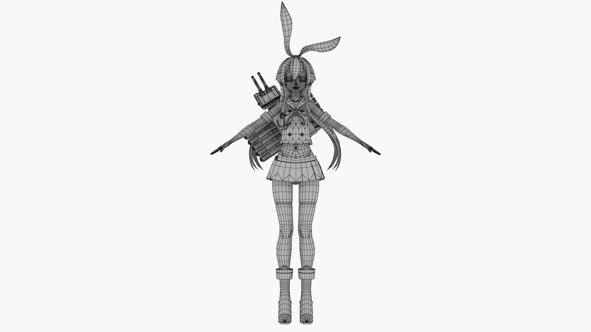 Shimakaze - Kantai Collection 3D Model by ilham45