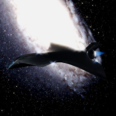 Space Ship in Space Scene - 3D Model by ilham45