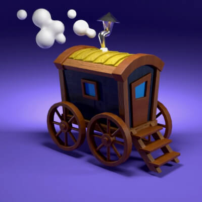 Stylized Magic Traveler Wagon - 3D Model by ilham45