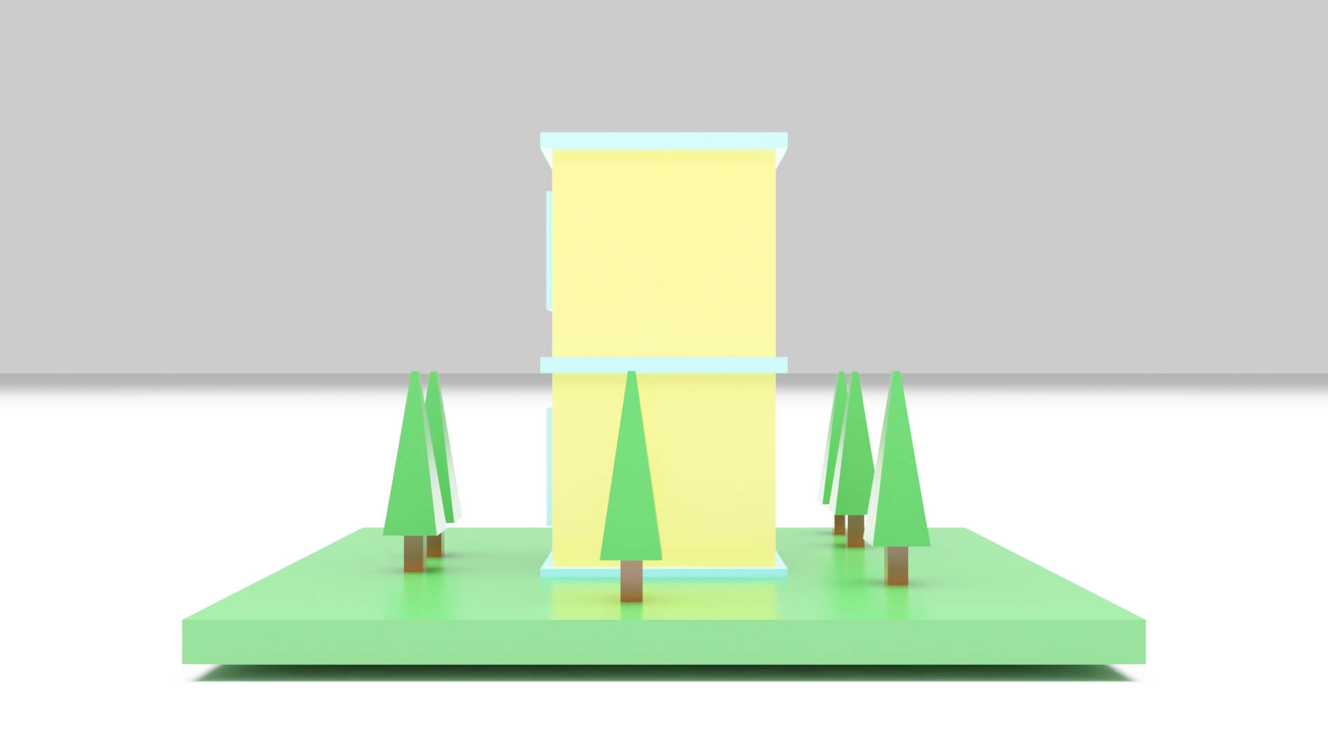 Two-Story House Building Cartoon Free 3D Model by ilham45