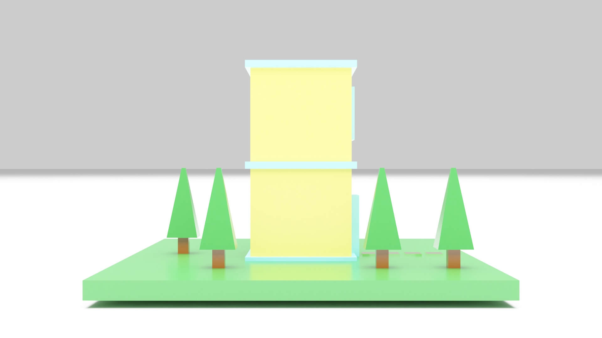 Two-Story House Building Cartoon Free 3D Model by ilham45