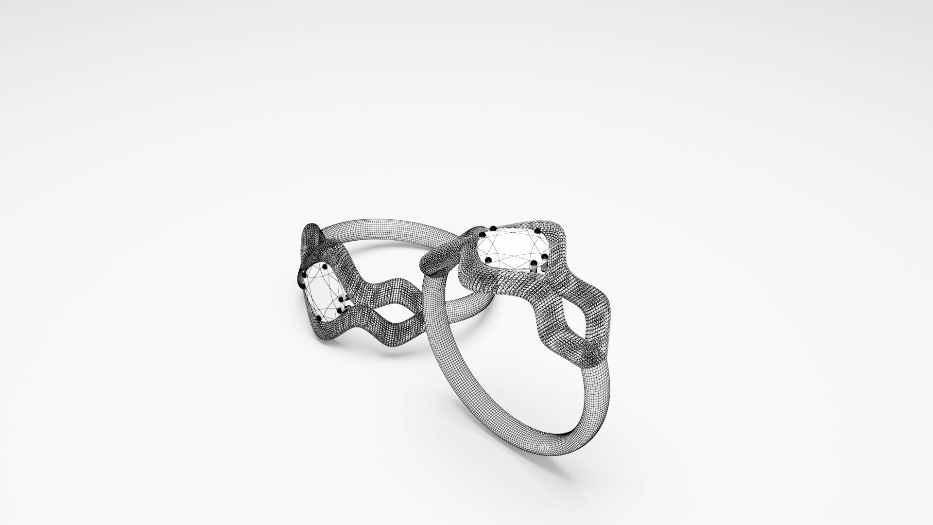 Wireframe Model Gold Ring by ilham45