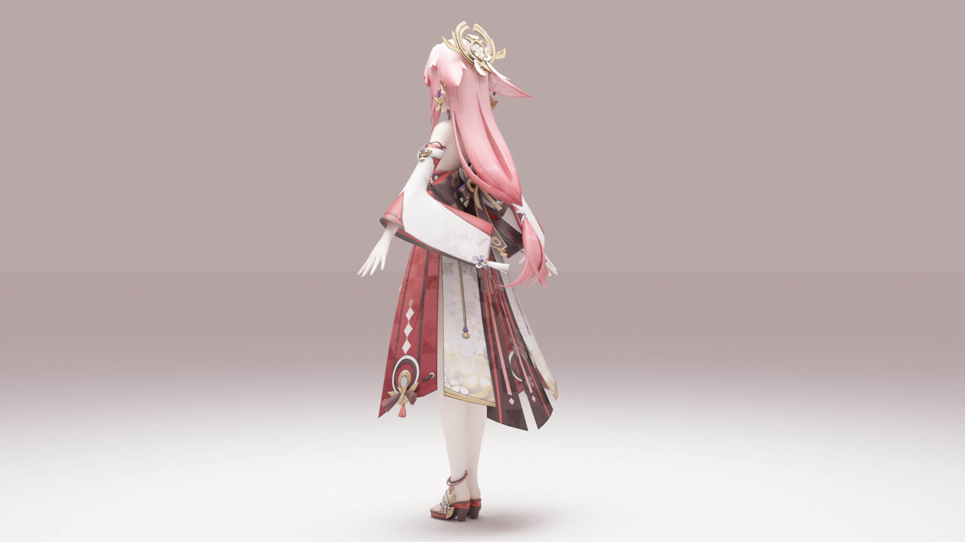 Yae Miko - Genshin Impact 3D Model by ilham45