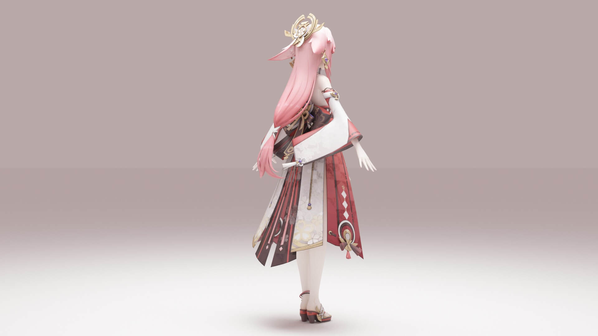 Yae Miko - Genshin Impact 3D Model by ilham45