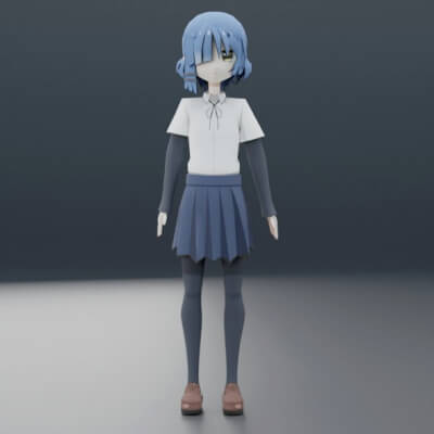 Yamada Ryou - Bocchi The Rock 3D Model by ilham45