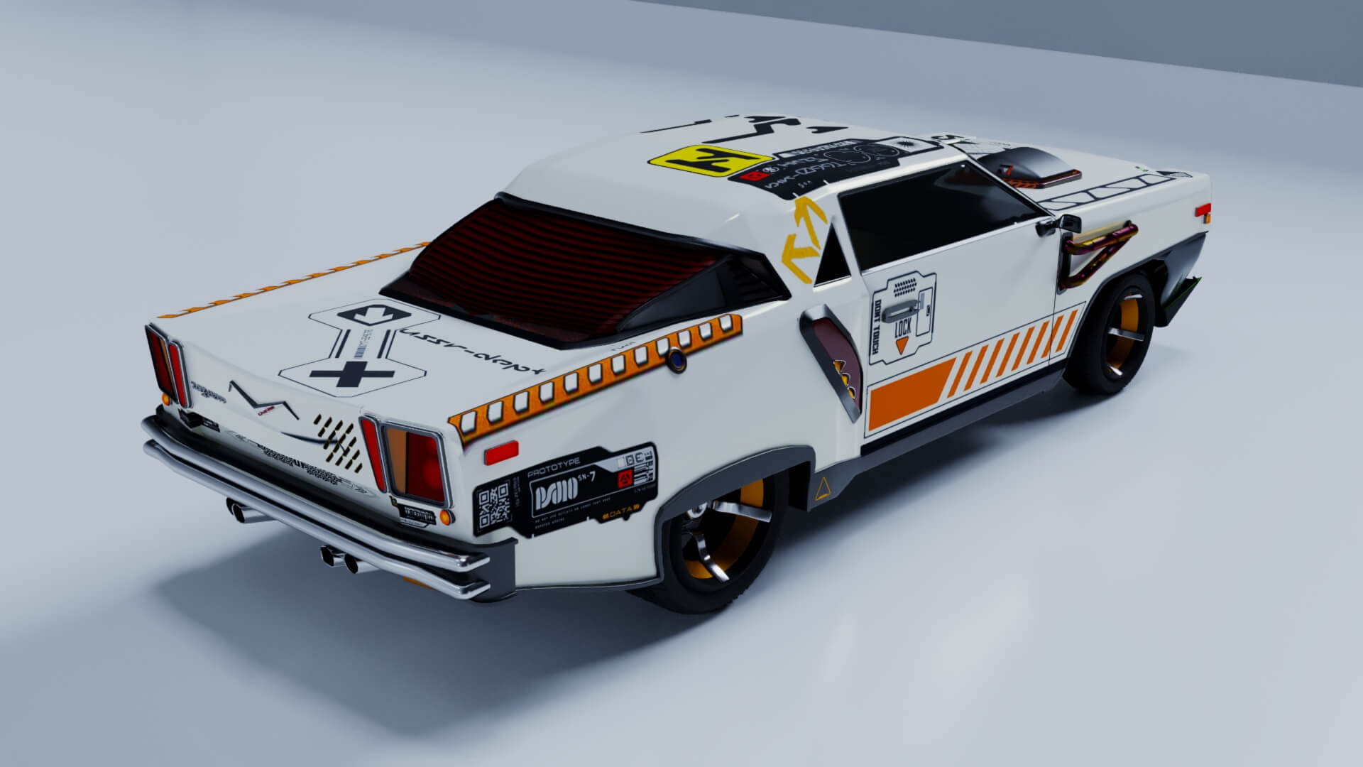 Cyberpunk Soviet Union Car Concept GAZ-33099 Chaika 3D Render