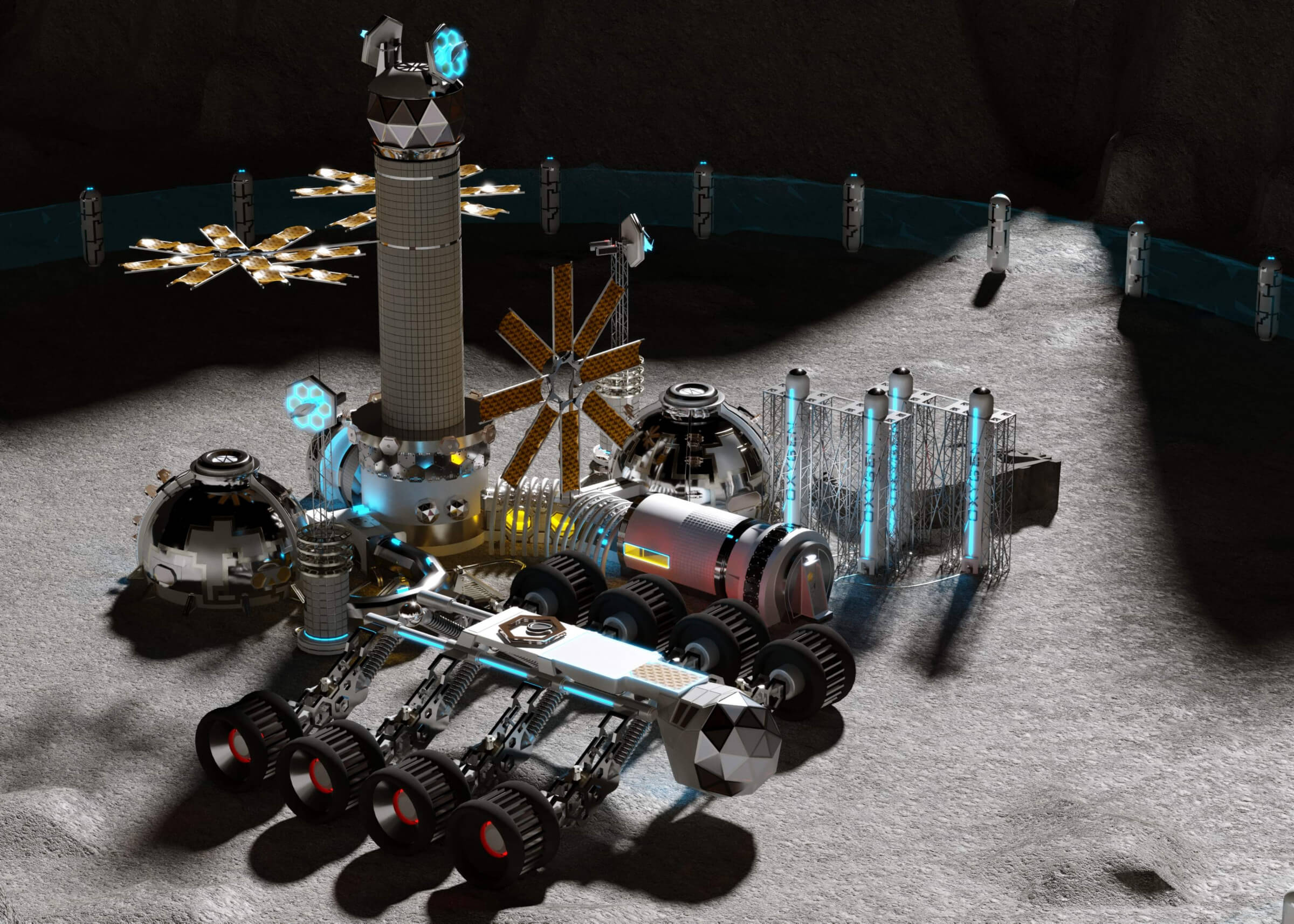 Moon station 3D Render, Digital Art by IlyaOsipov95