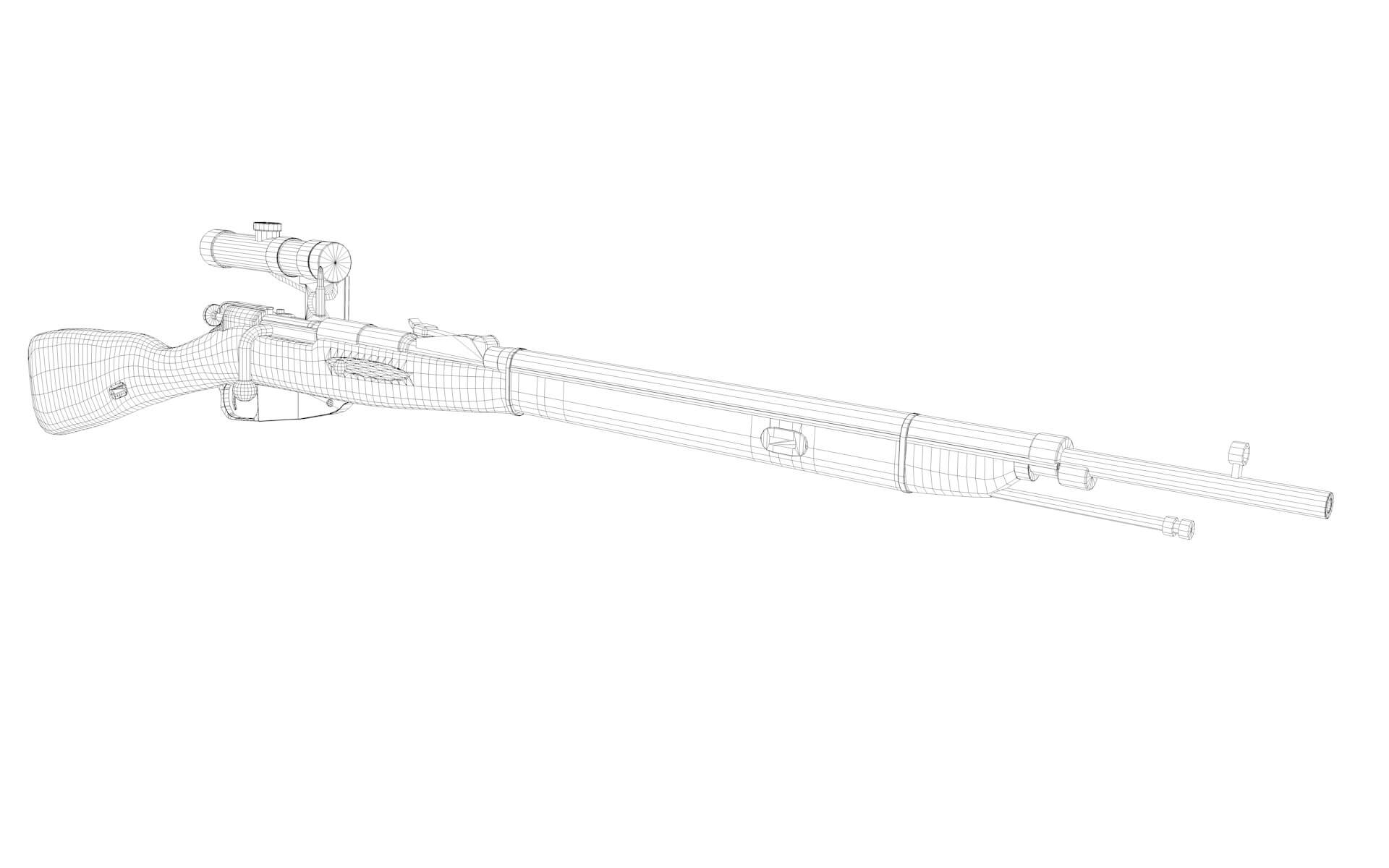 Sniper Rifle Mosin Nagant - 3D Model by Immutable