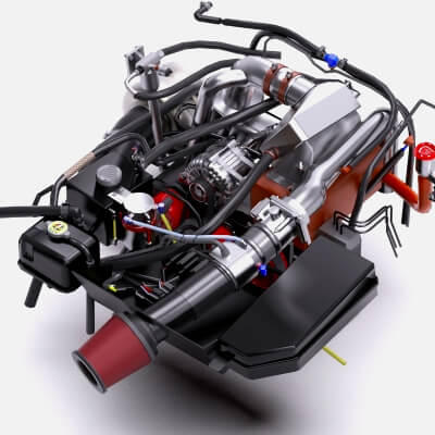 13B Stage 3 FBO Turbo Rotary Engine - 3D Model by impulse99