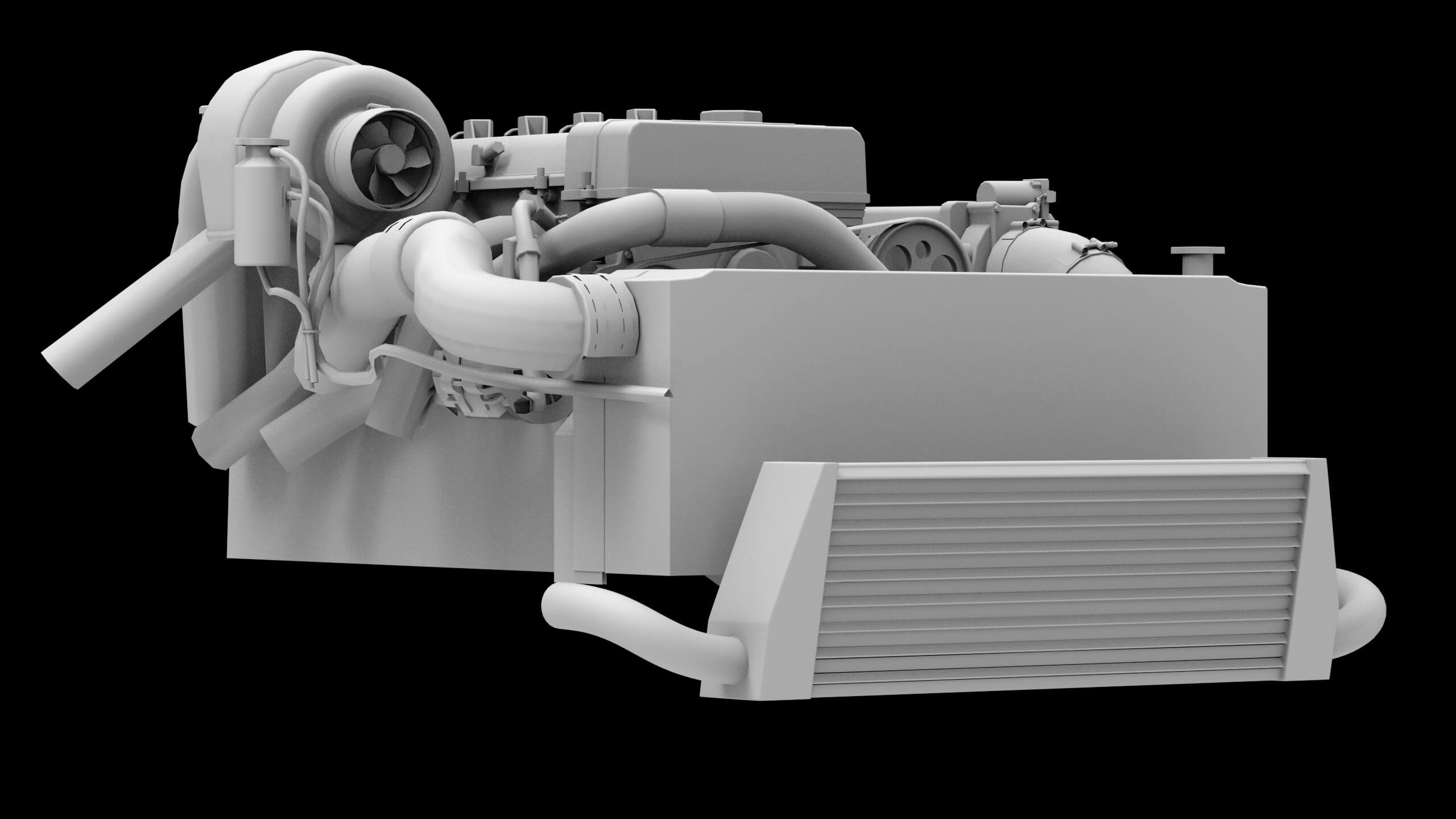 1JZ GTE Turbo Straight 6 Engine - 3D Model by impulse99