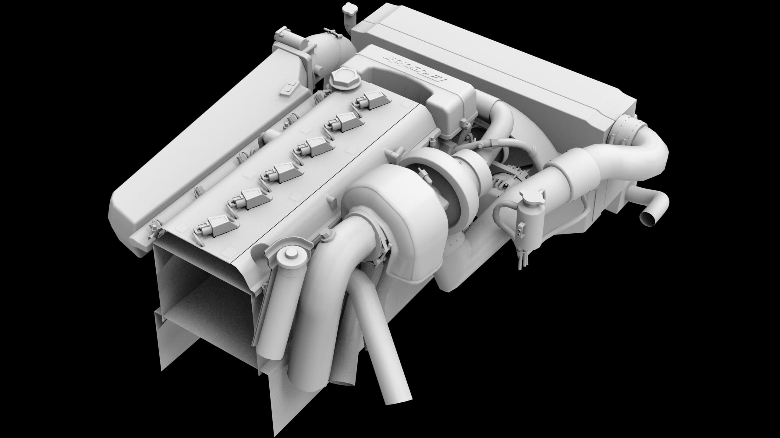 1JZ GTE Turbo Straight 6 Engine - 3D Model by impulse99