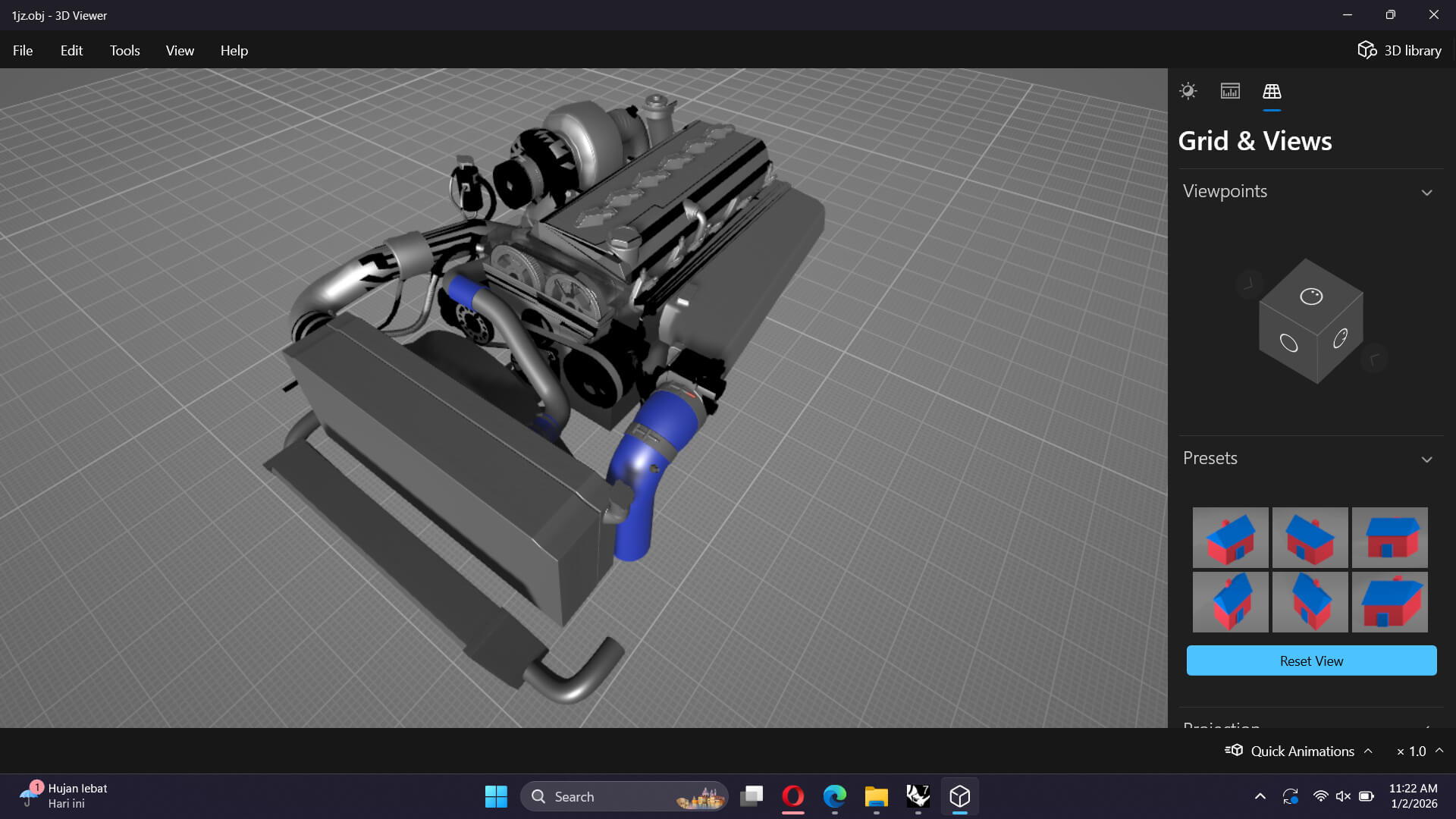 1JZ GTE Turbo Straight 6 Engine - 3D Model by impulse99