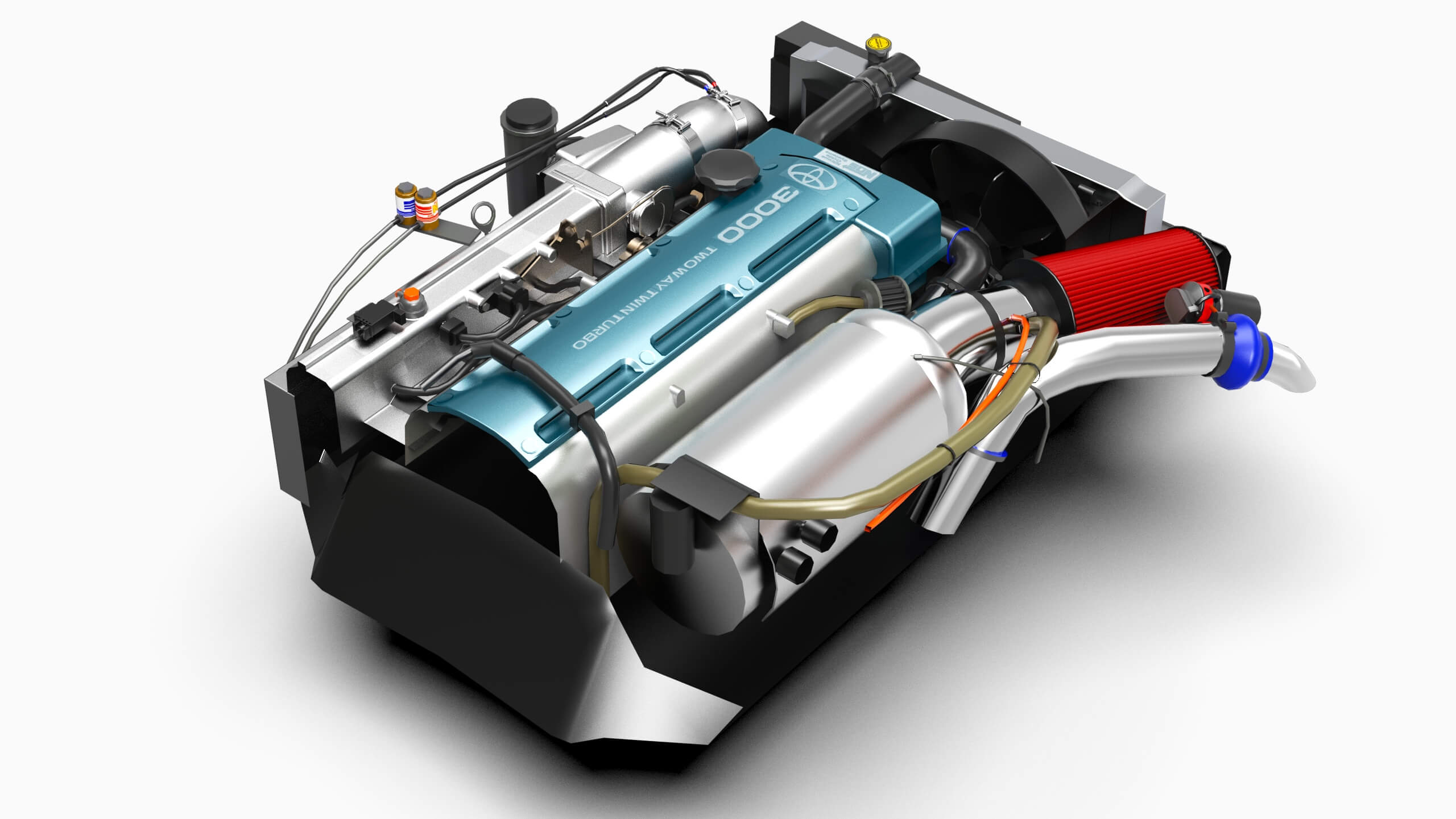 2JZ GTE VVTi Turbo Straight 6 Engine - 3D Model by impulse99