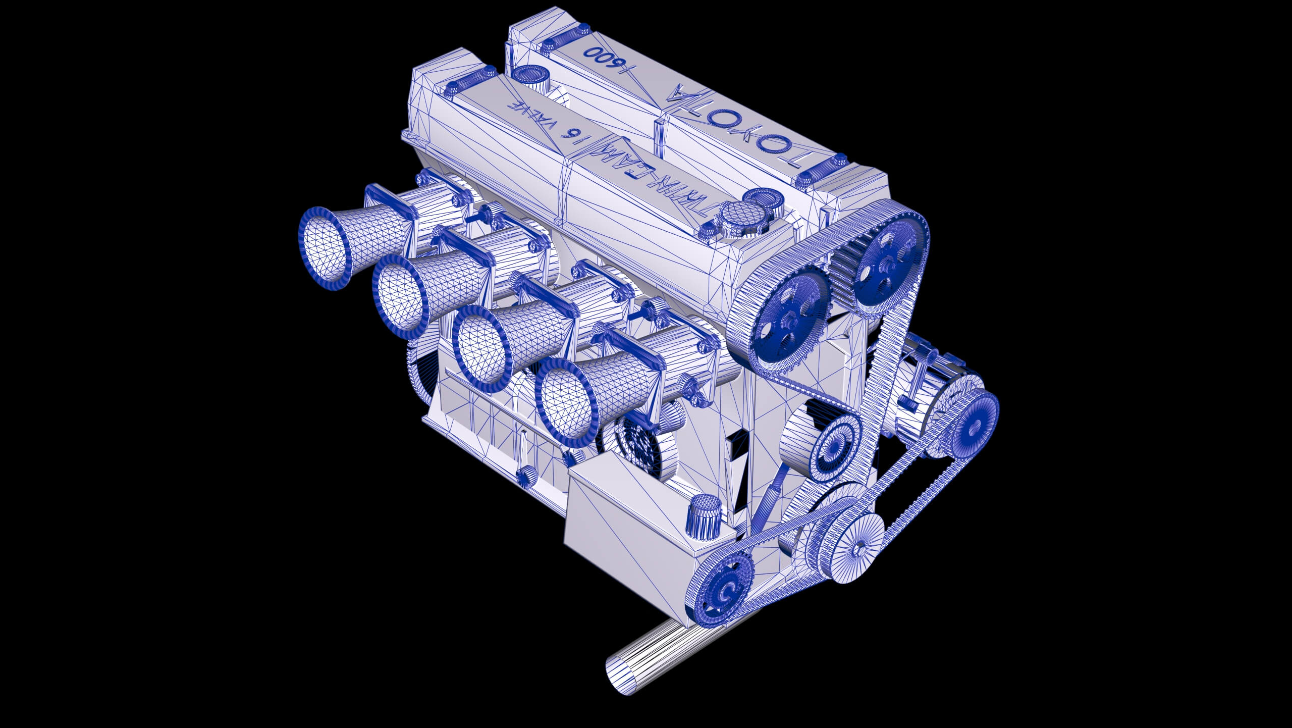 4AGE Inline 4 Toyota Engine - 3D Model by impulse99