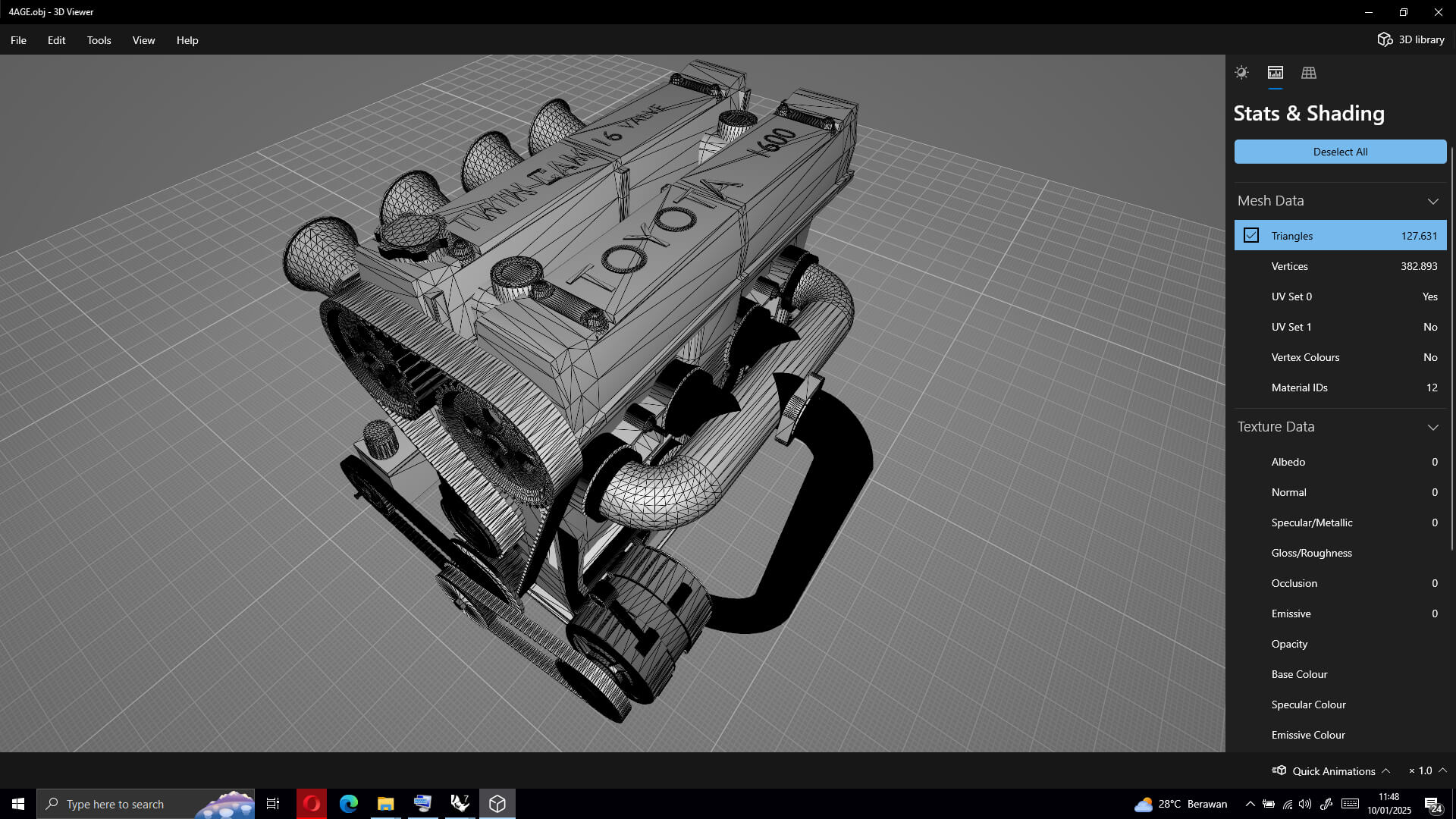 4AGE Inline 4 Toyota Engine - 3D Model by impulse99