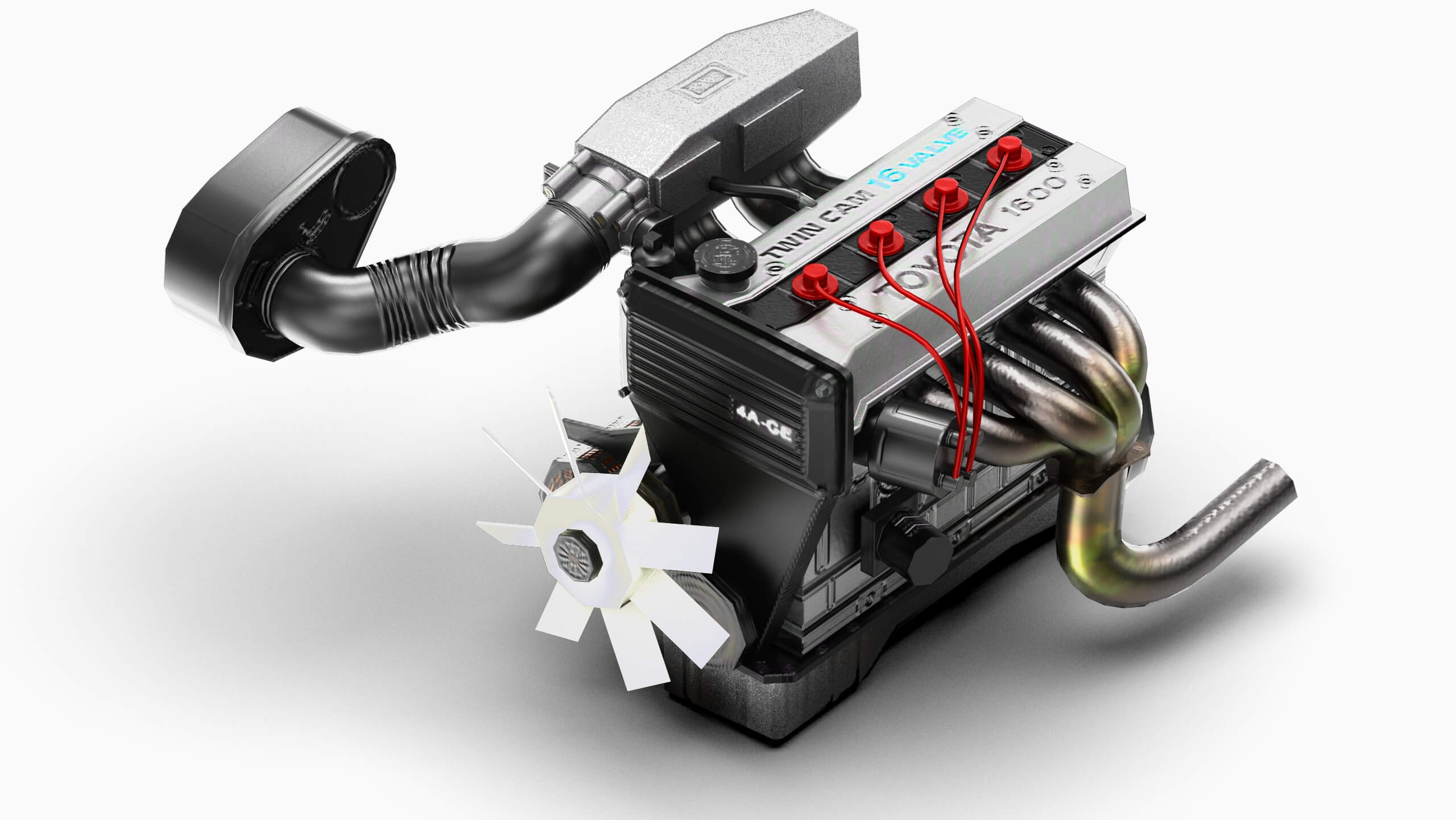 4AGE Toyota Engine - 3D Model by impulse99