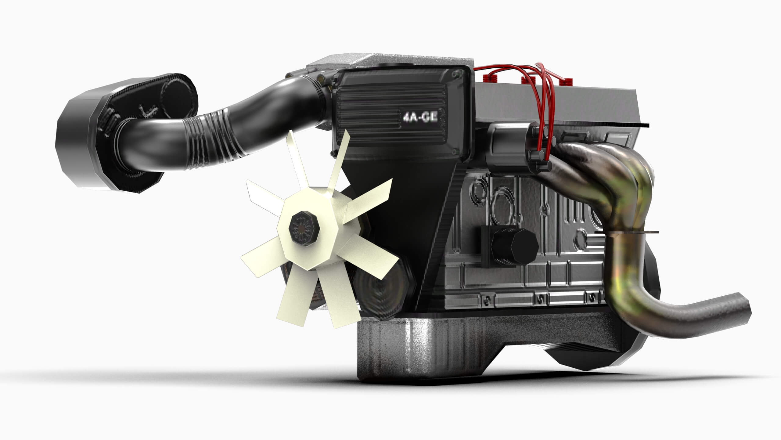 4AGE Toyota Engine - 3D Model by impulse99