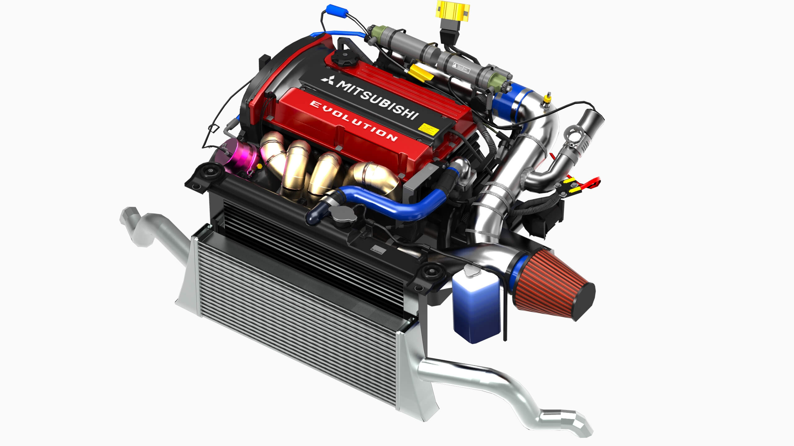4G63T Evolution Inline 4 Engine - 3D Model by impulse99