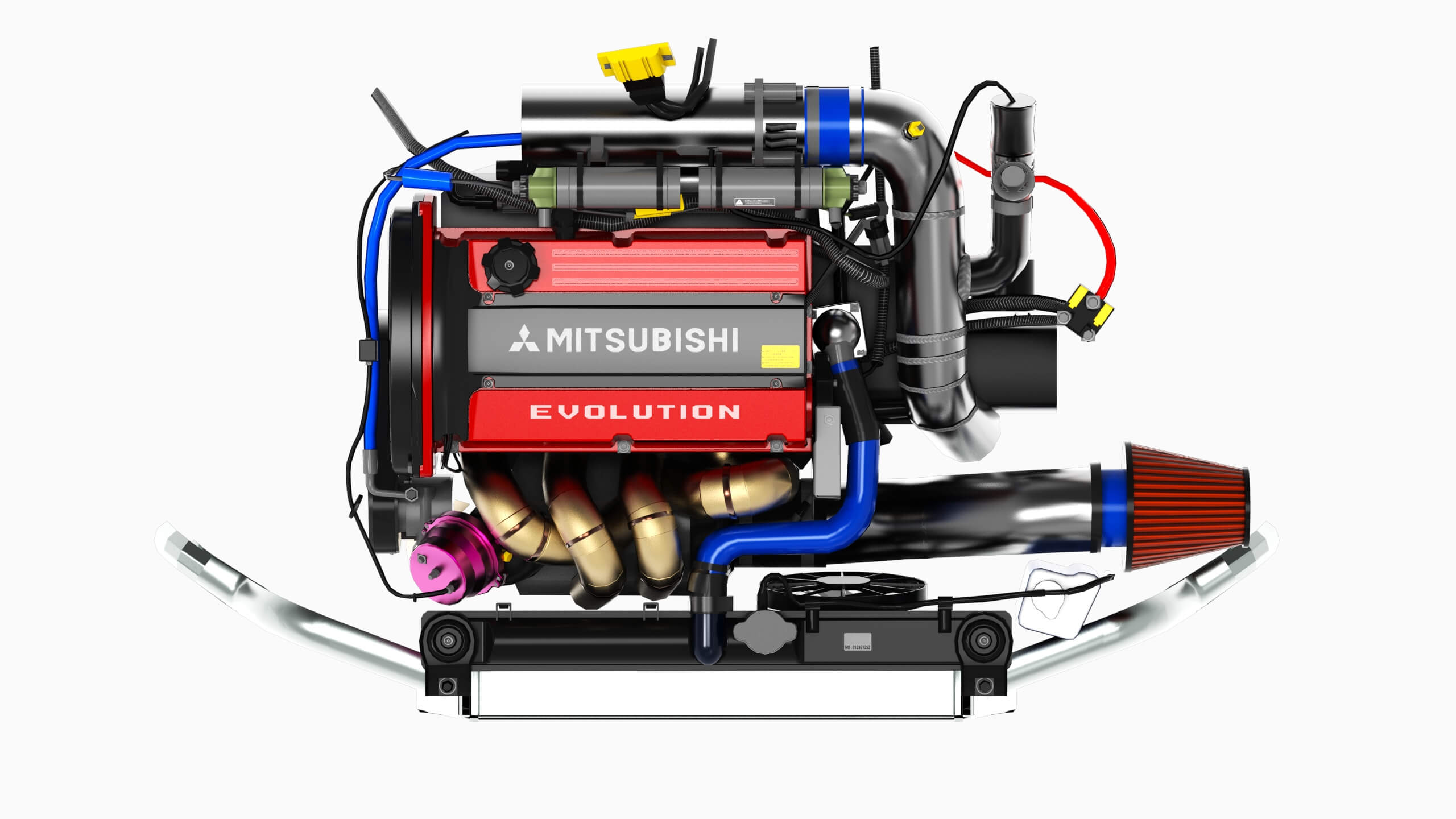 4G63T Evolution Inline 4 Engine - 3D Model by impulse99