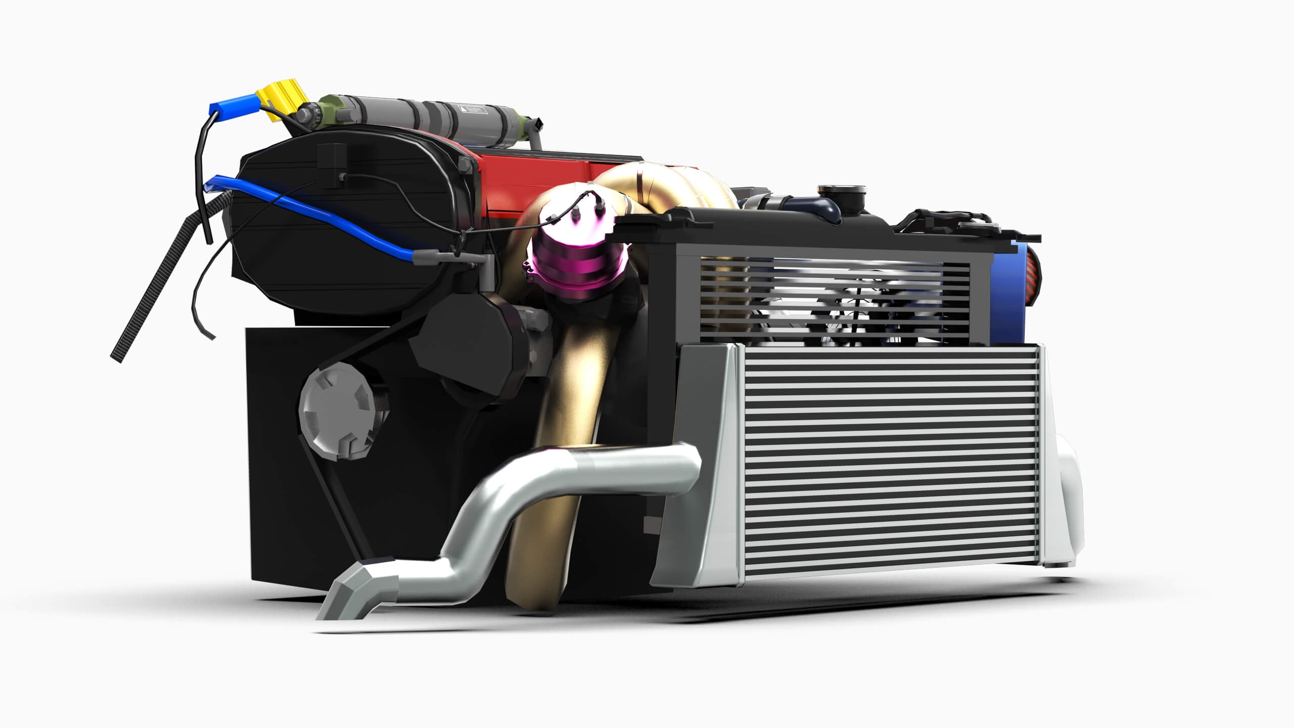 4G63T Evolution Inline 4 Engine - 3D Model by impulse99