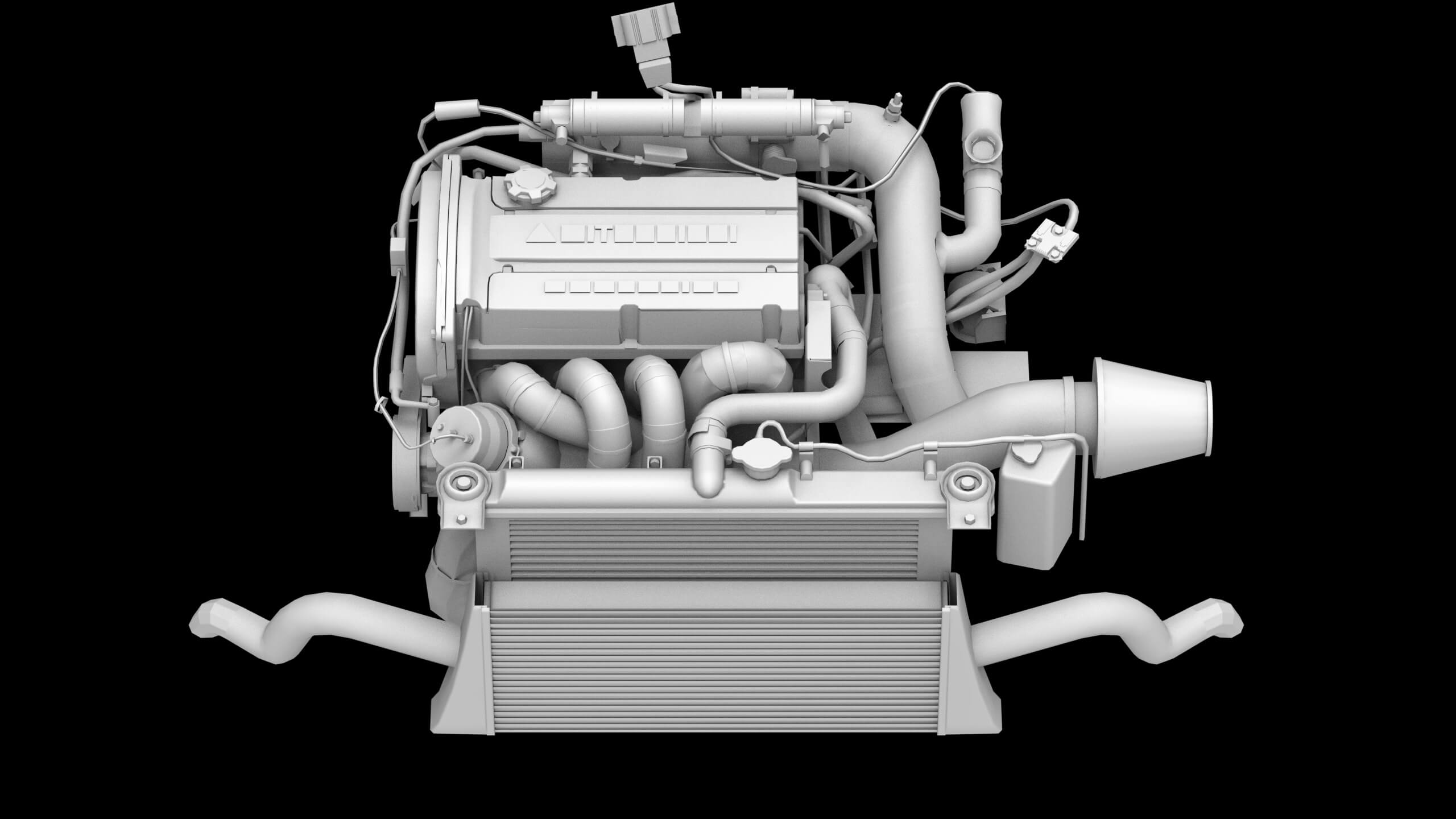 4G63T Evolution Inline 4 Engine - 3D Model by impulse99