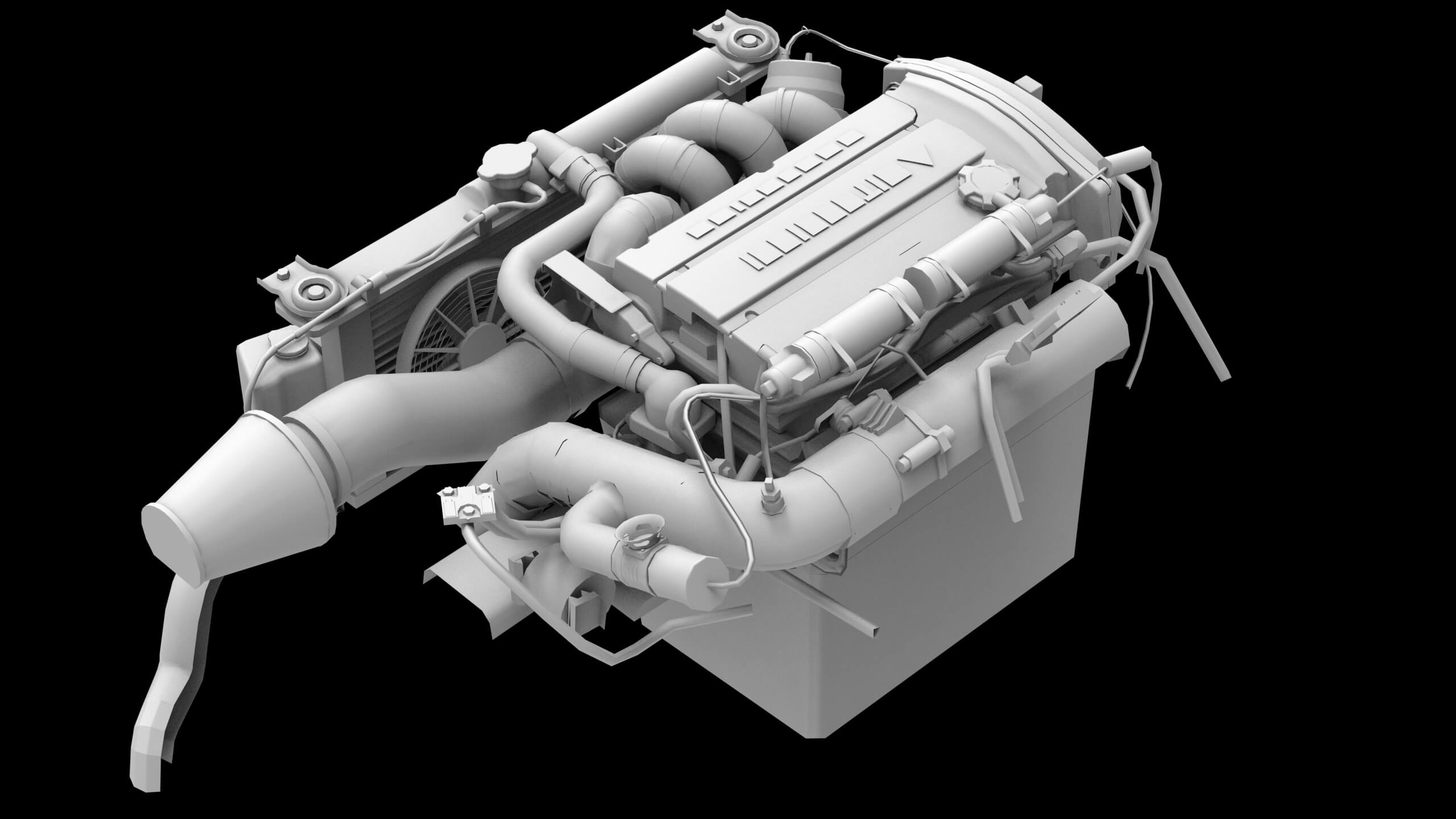 4G63T Evolution Inline 4 Engine - 3D Model by impulse99