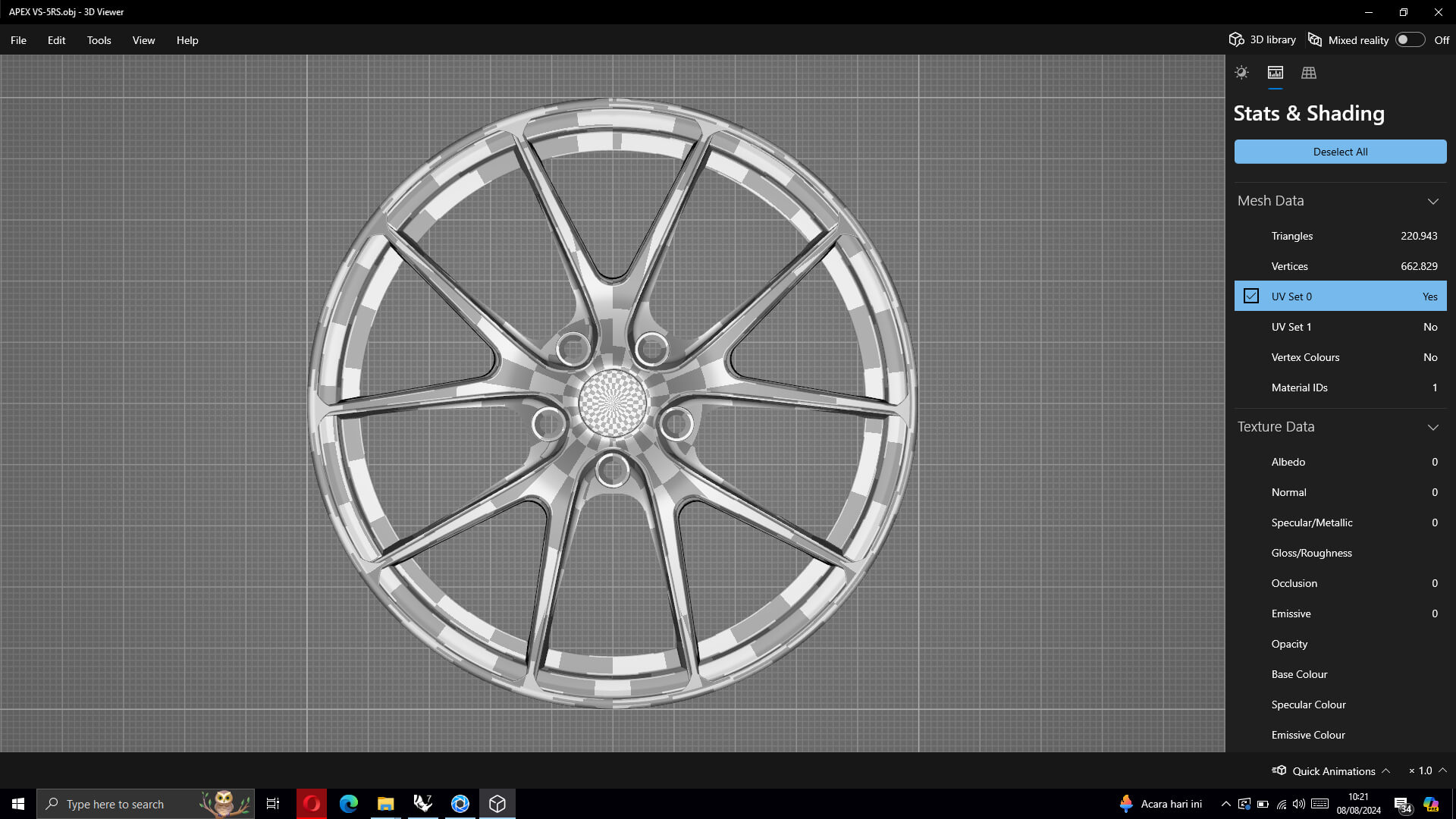Apex VS-5RS Wheels 3D Model by impulse99