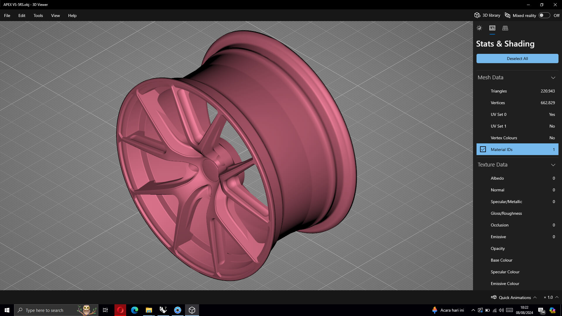 Apex VS-5RS Wheels 3D Model by impulse99