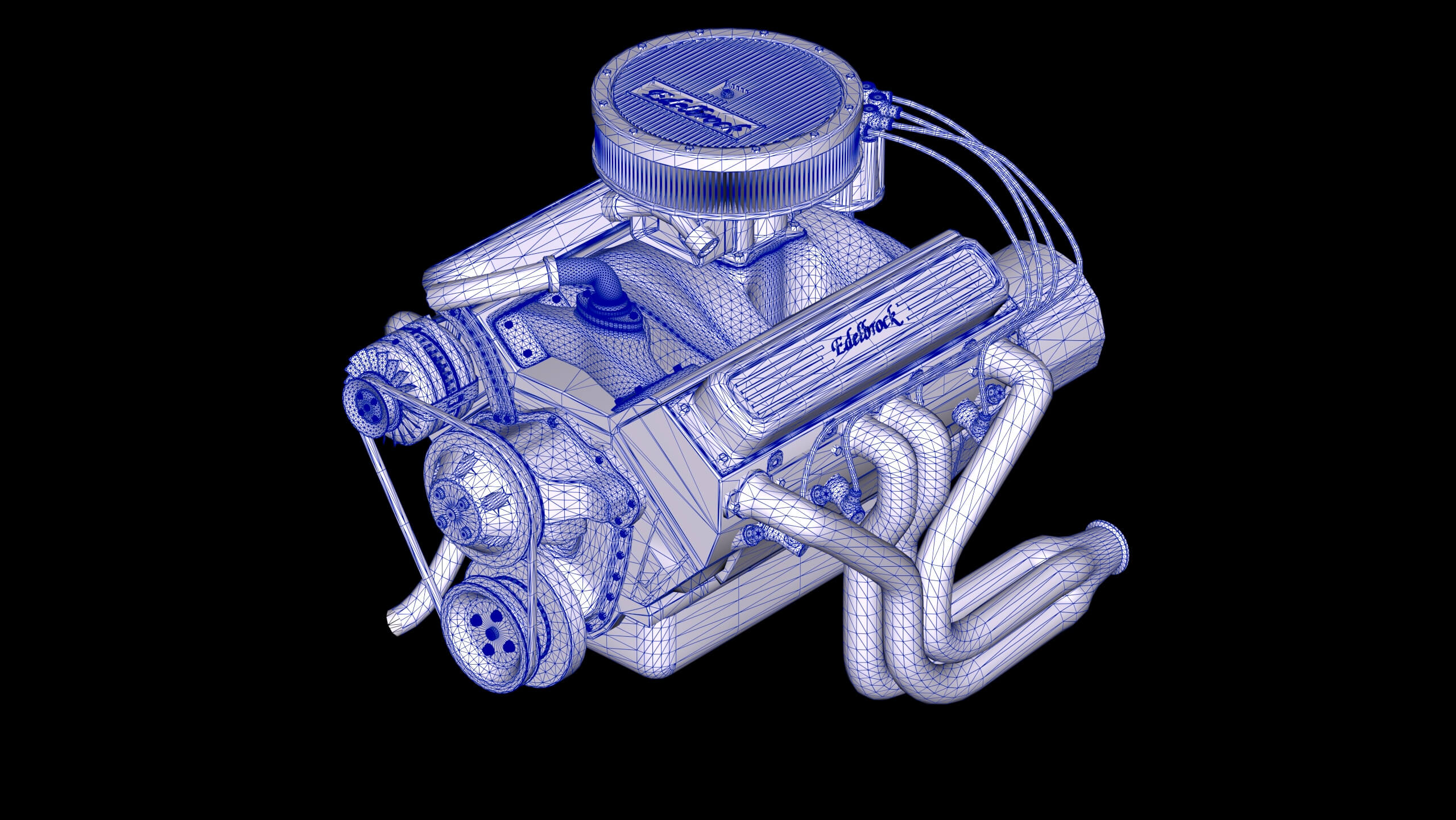 Edlebrock Chevy 355Ci V8 - 3D Model by impulse99