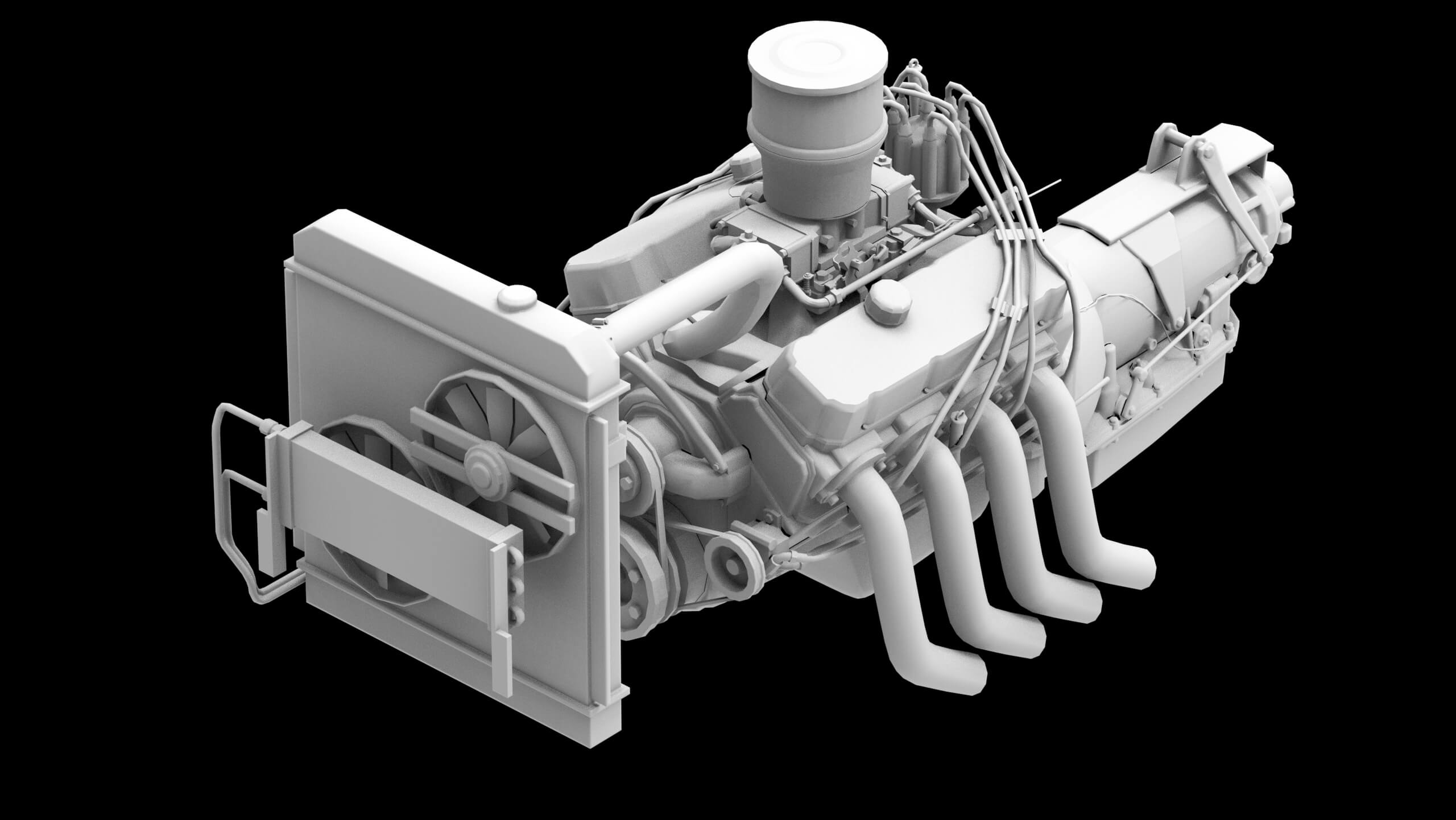 Chevy 454 Big Block V8 Engine - 3D Model by impulse99