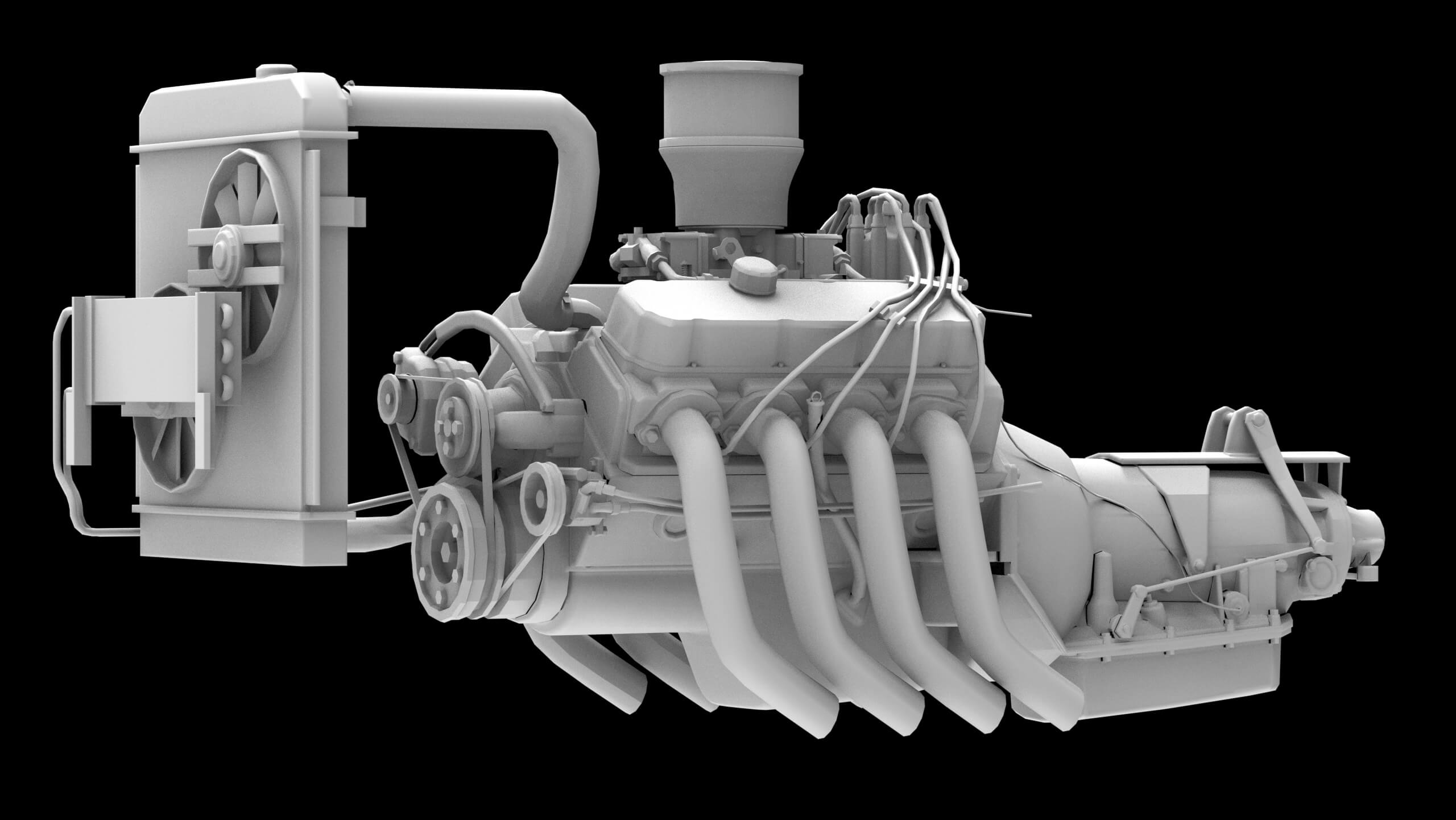Chevy 454 Big Block V8 Engine - 3D Model by impulse99