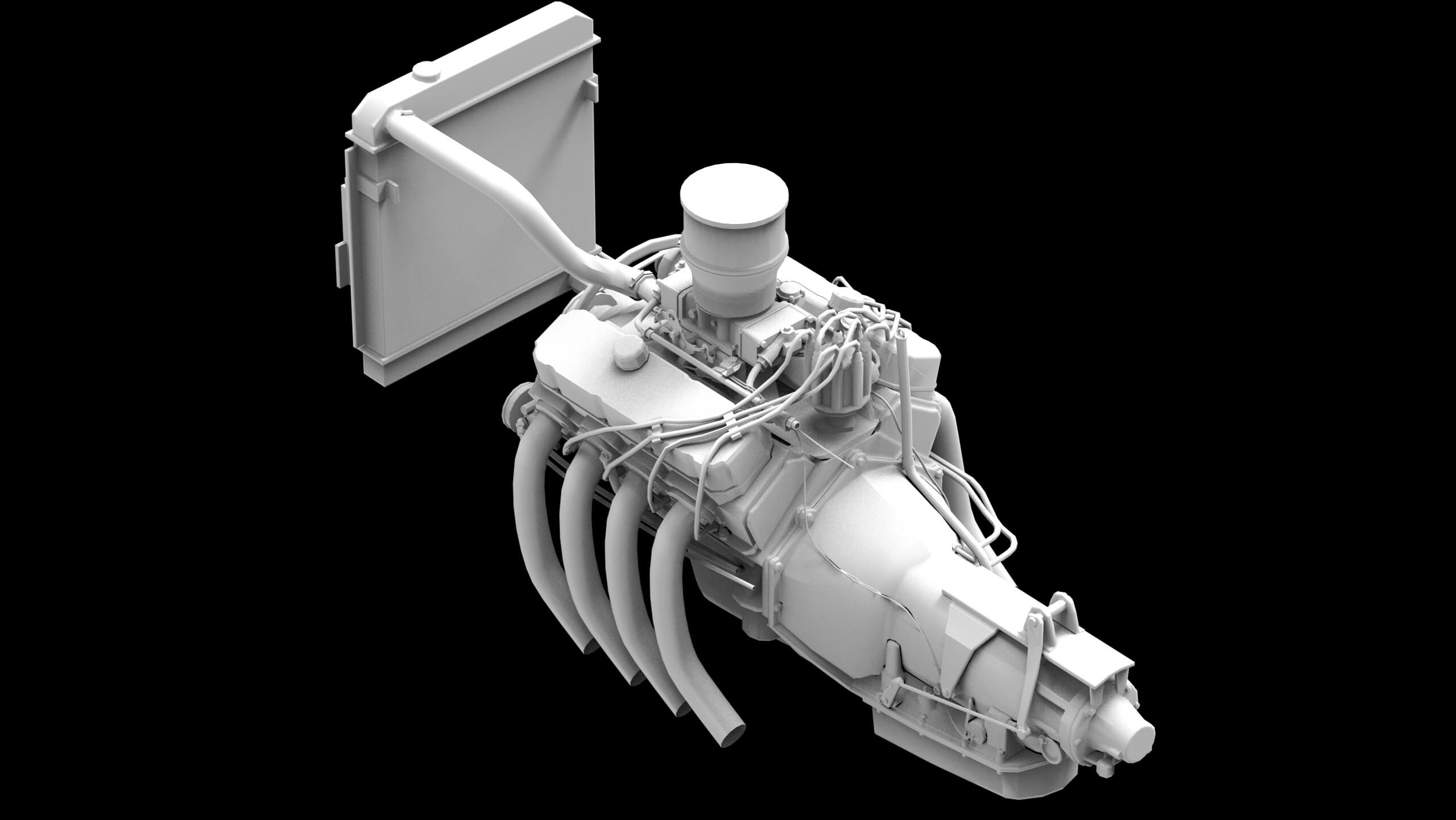 Chevy 454 Big Block V8 Engine - 3D Model by impulse99