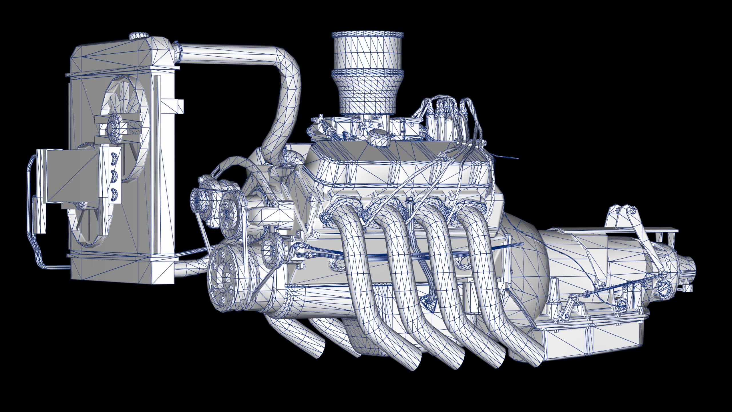Chevy 454 Big Block V8 Engine - 3D Model by impulse99